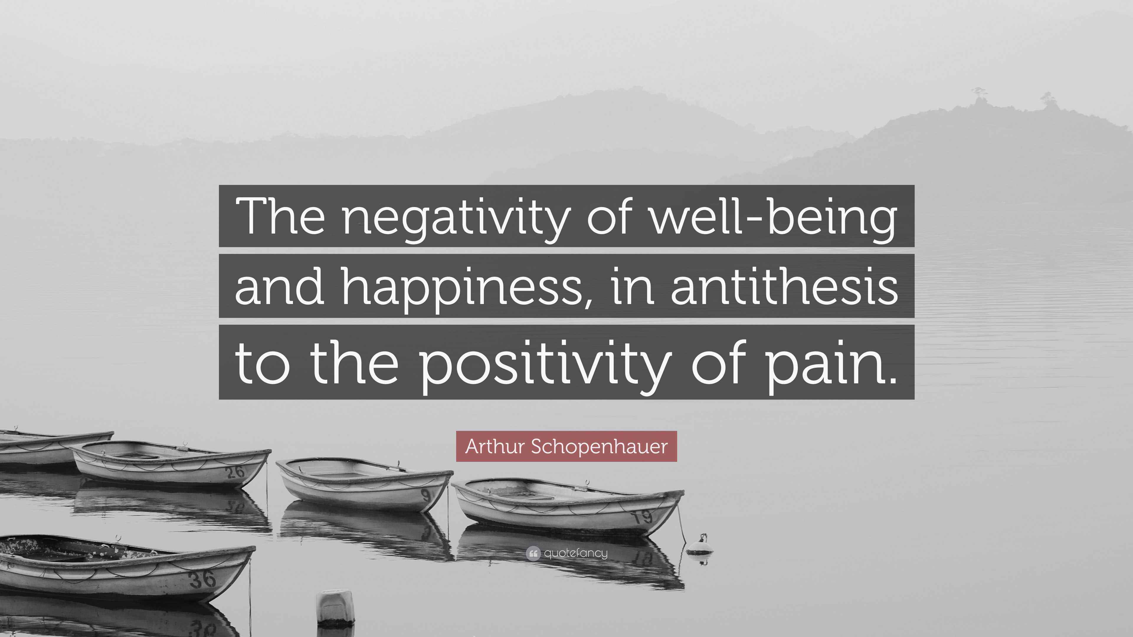 Arthur Schopenhauer Quote: “The negativity of well-being and happiness ...
