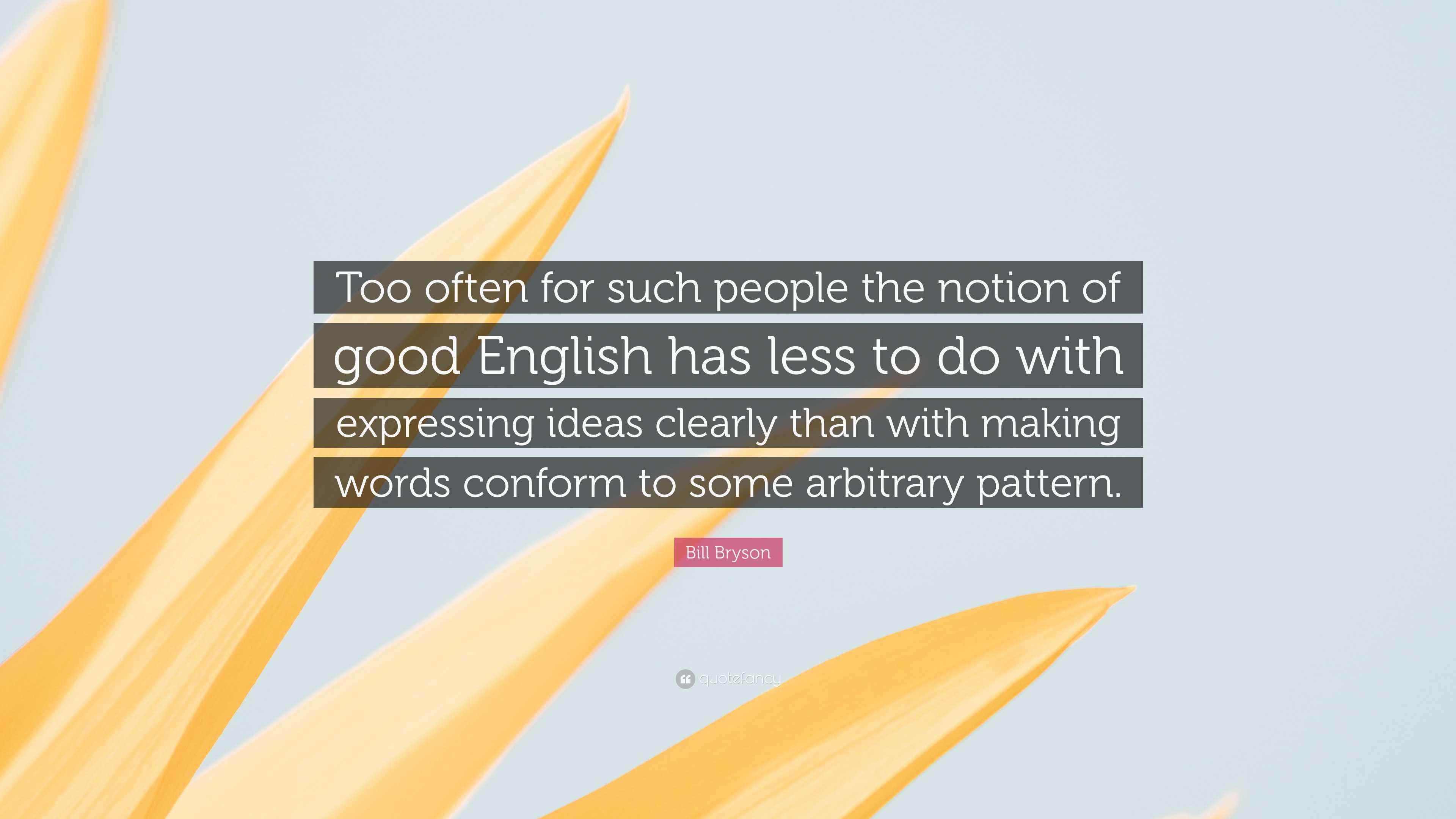 Bill Bryson Quote: “Too often for such people the notion of good ...
