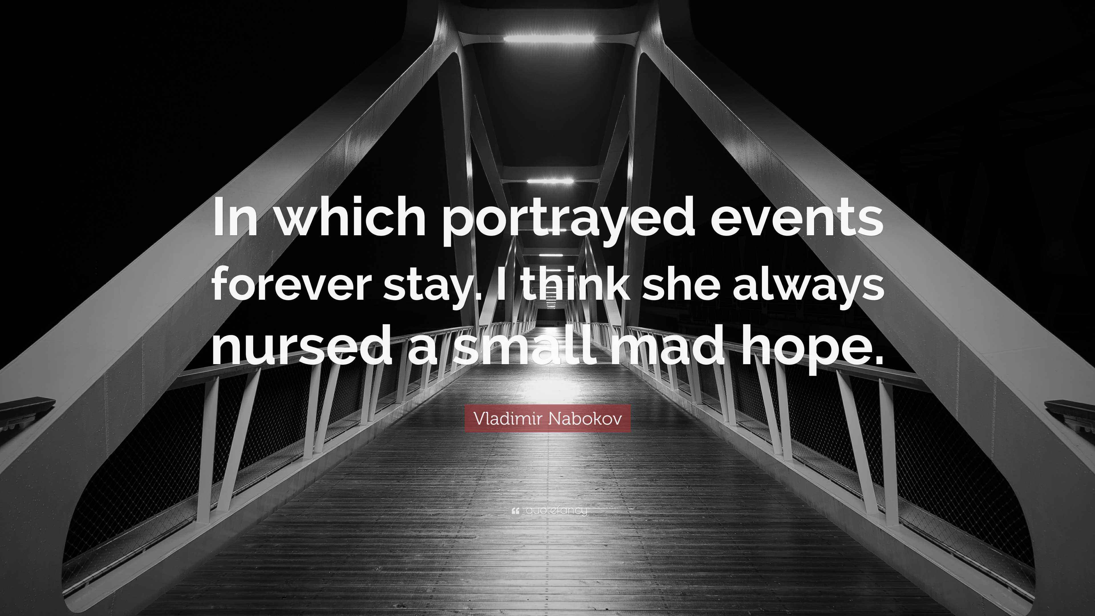 Vladimir Nabokov Quote: “In which portrayed events forever stay. I ...