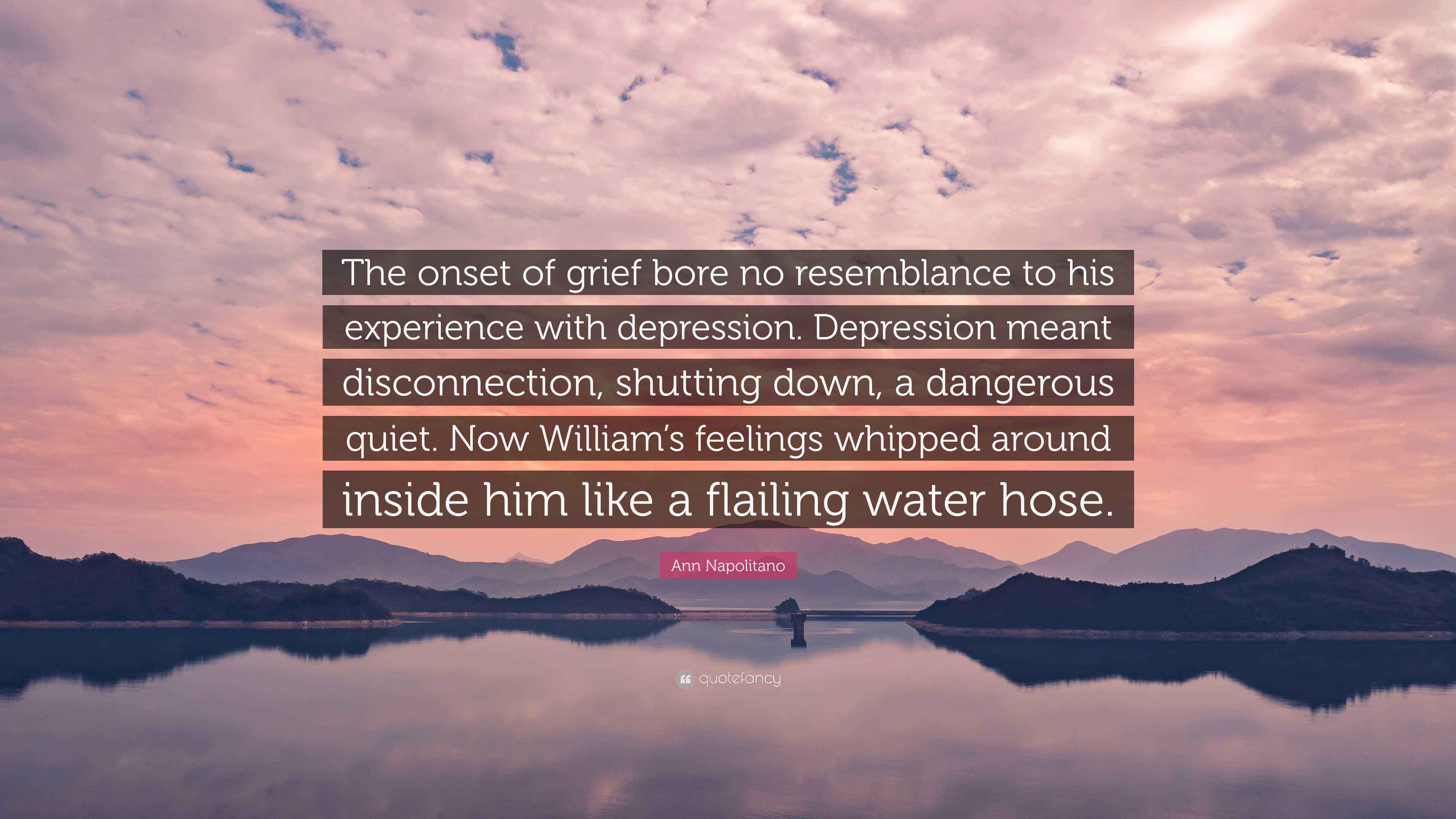 Ann Napolitano Quote: “The onset of grief bore no resemblance to his ...