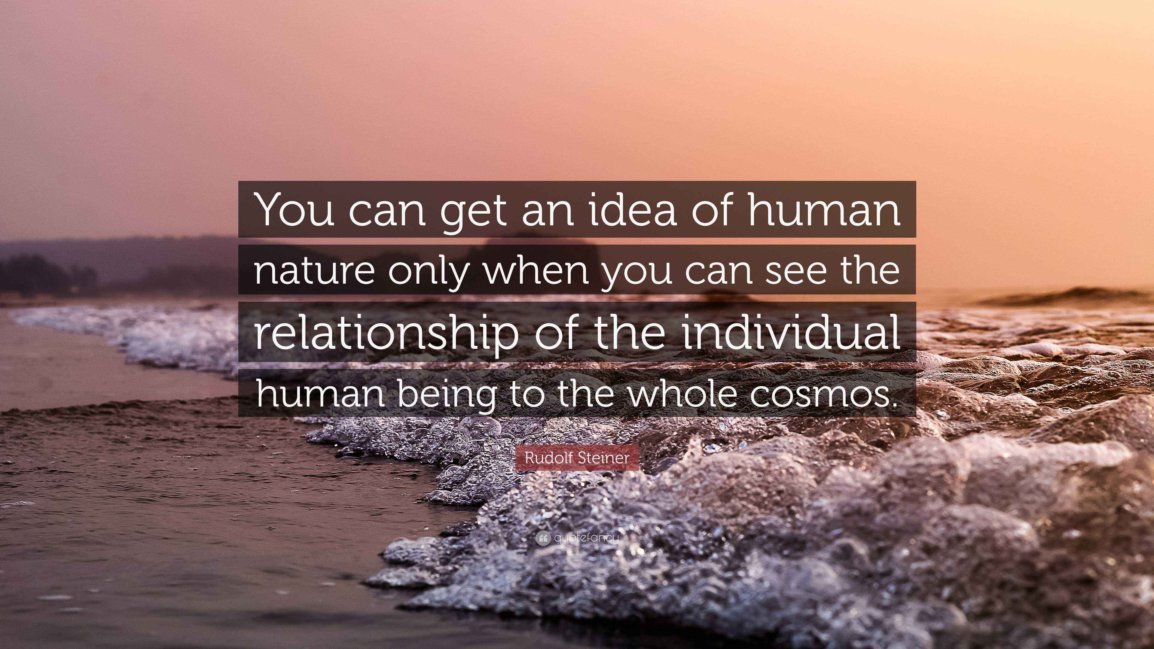 Rudolf Steiner Quote: “You can get an idea of human nature only when ...