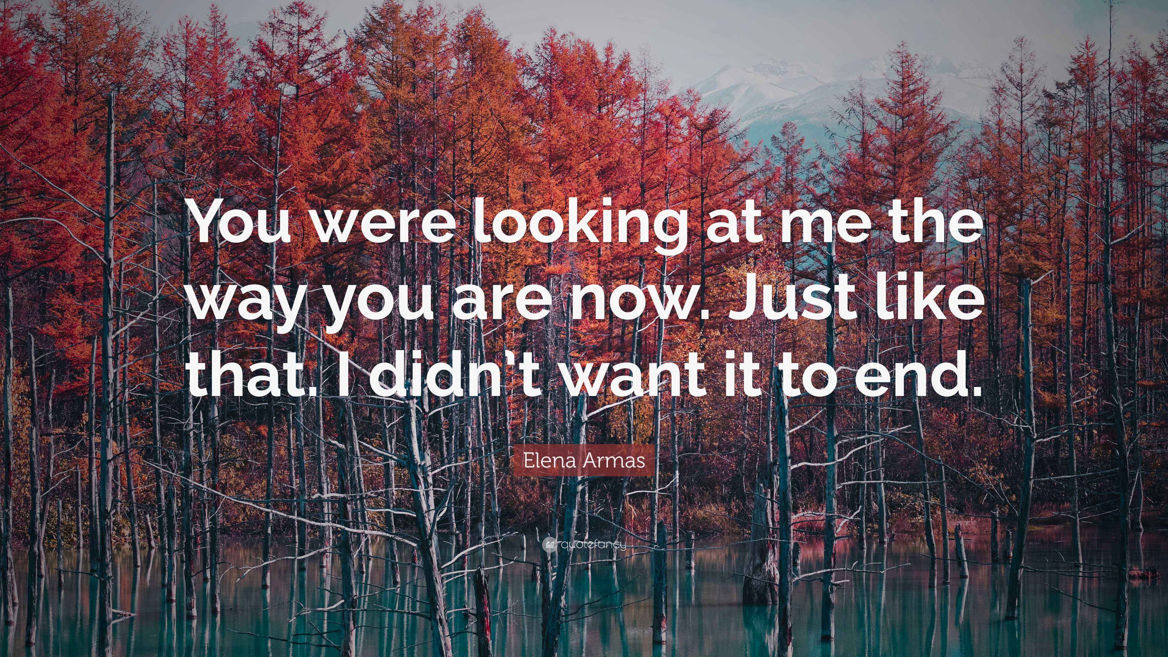 Elena Armas Quote: “You were looking at me the way you are now. Just ...