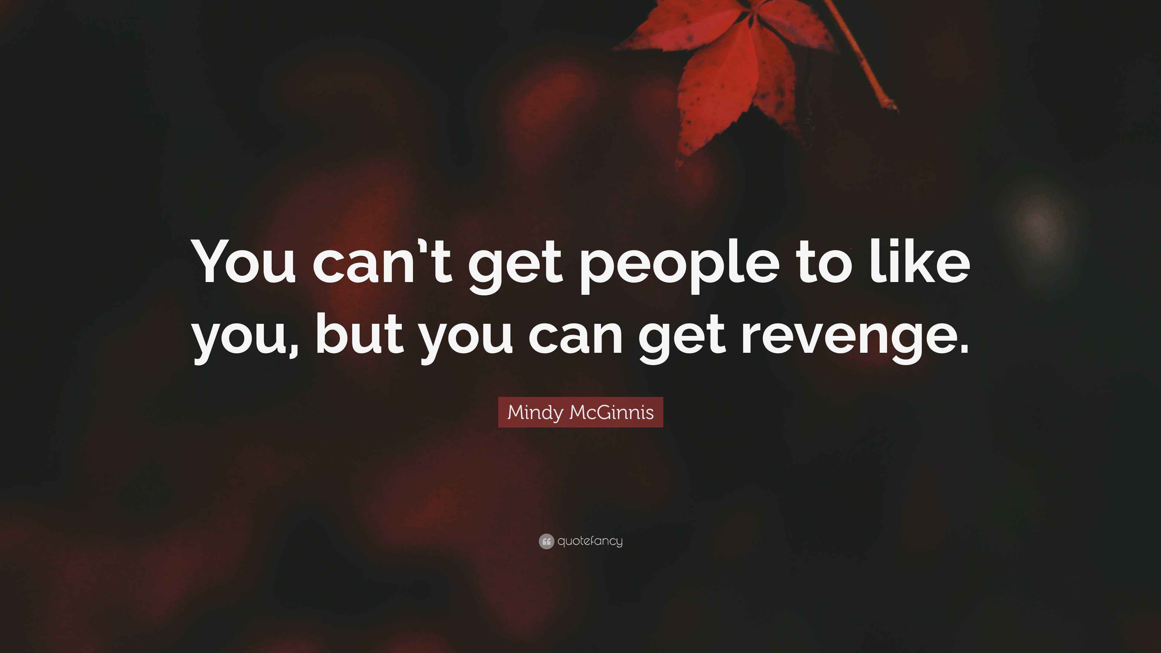 Mindy McGinnis Quote: “You can’t get people to like you, but you can ...