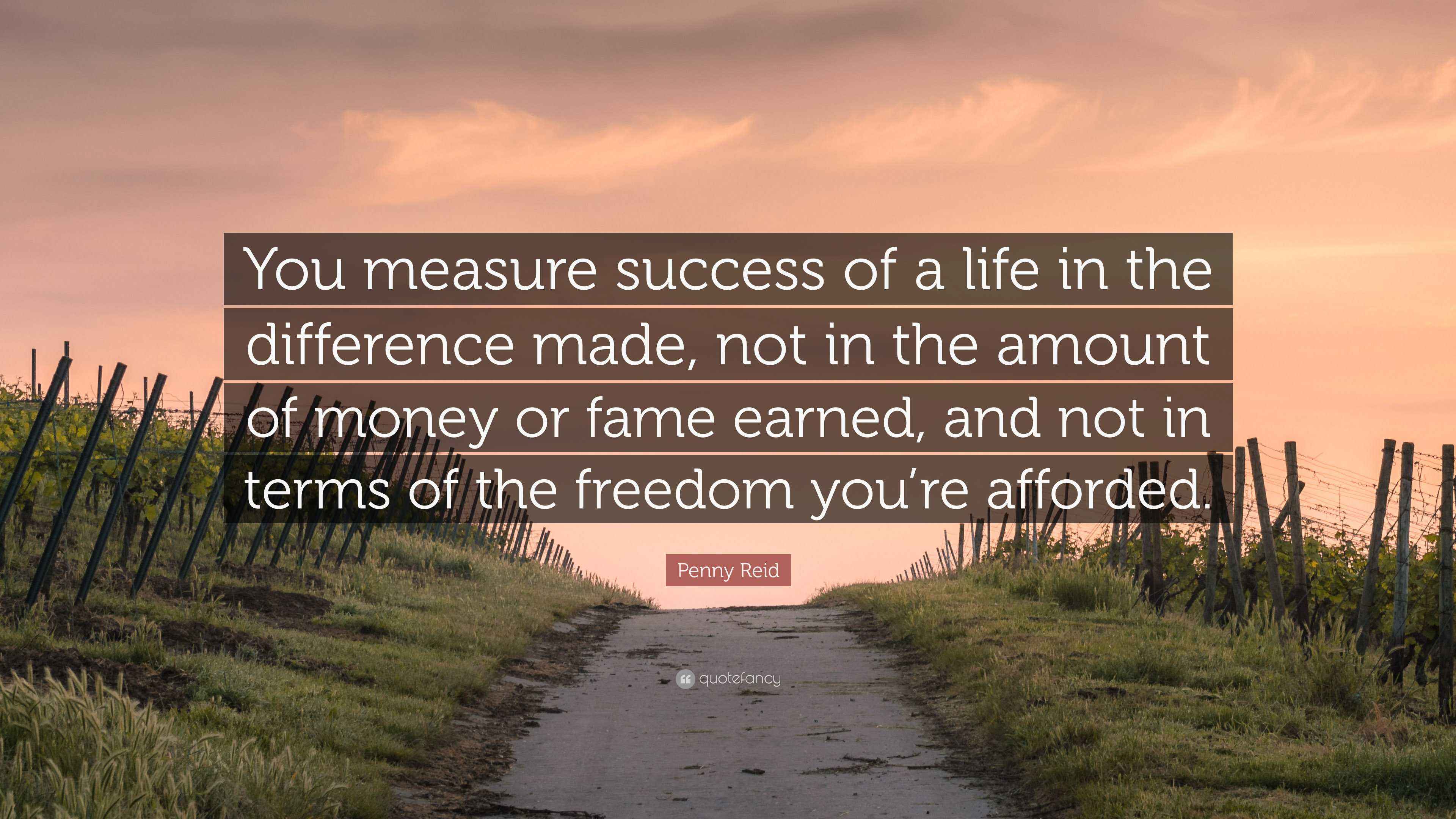 Penny Reid Quote: “You measure success of a life in the difference made ...