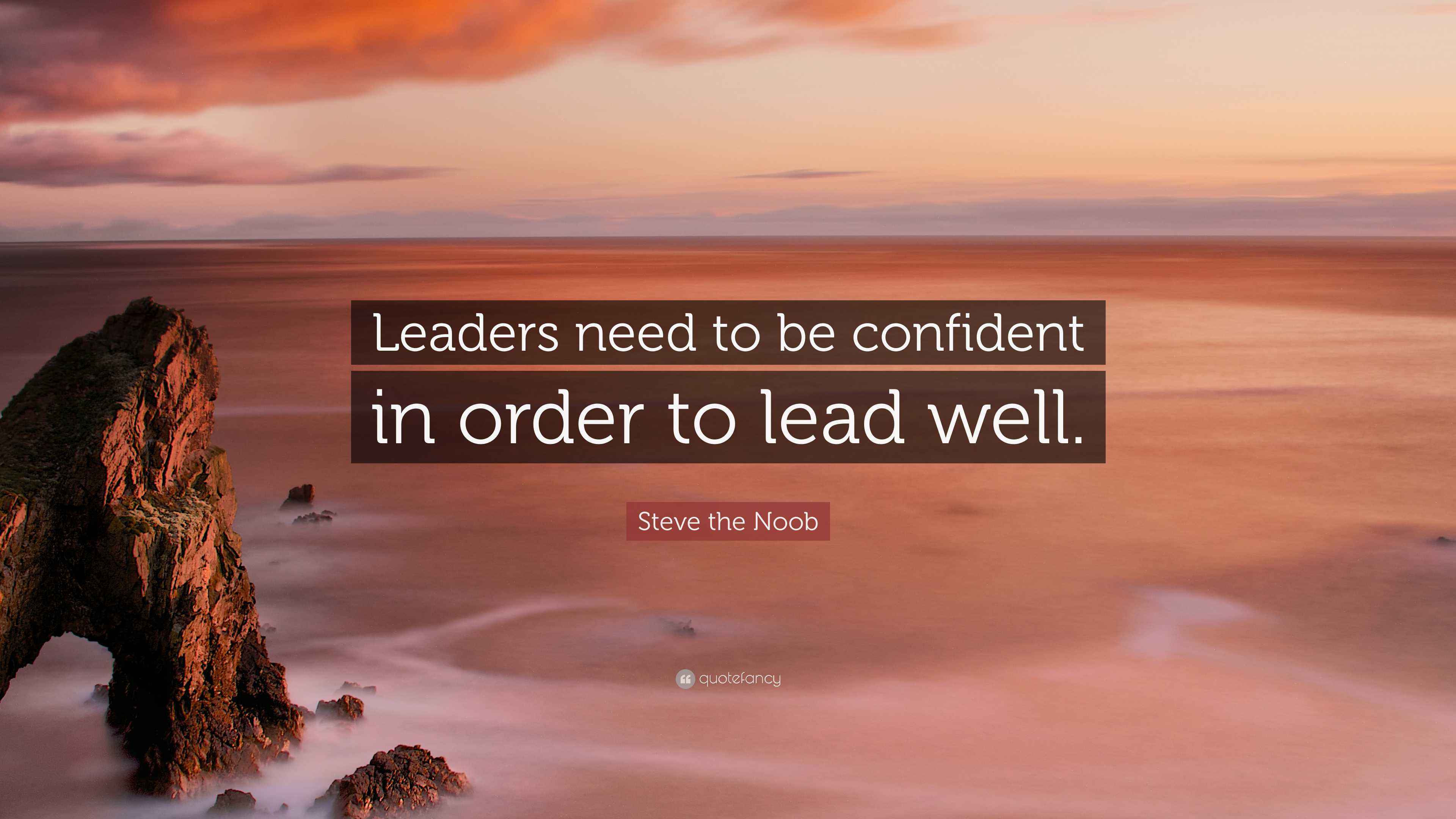 Steve the Noob Quote: “Leaders need to be confident in order to lead well.”