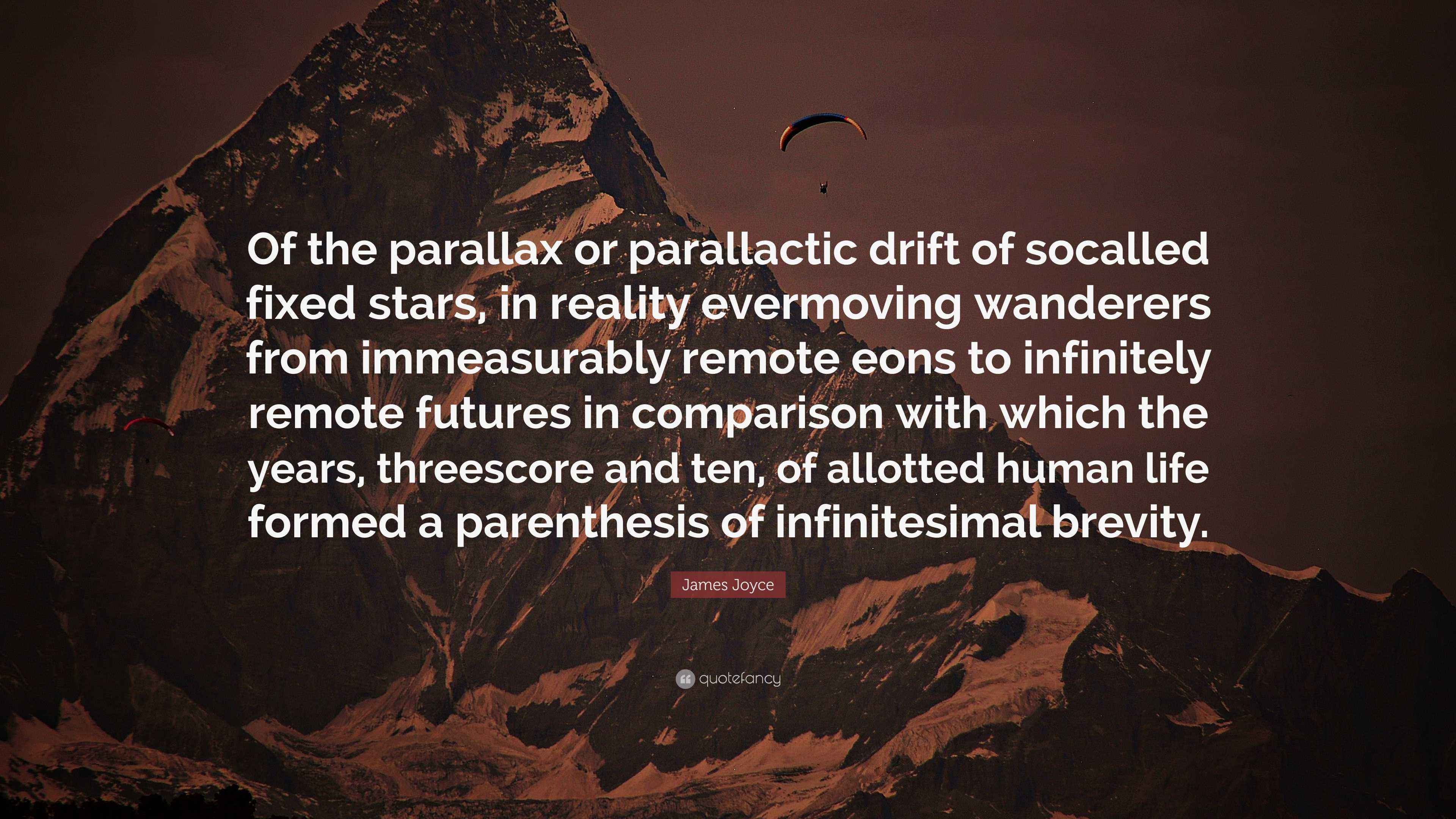 James Joyce Quote: “Of the parallax or parallactic drift of socalled fixed stars, in reality ...