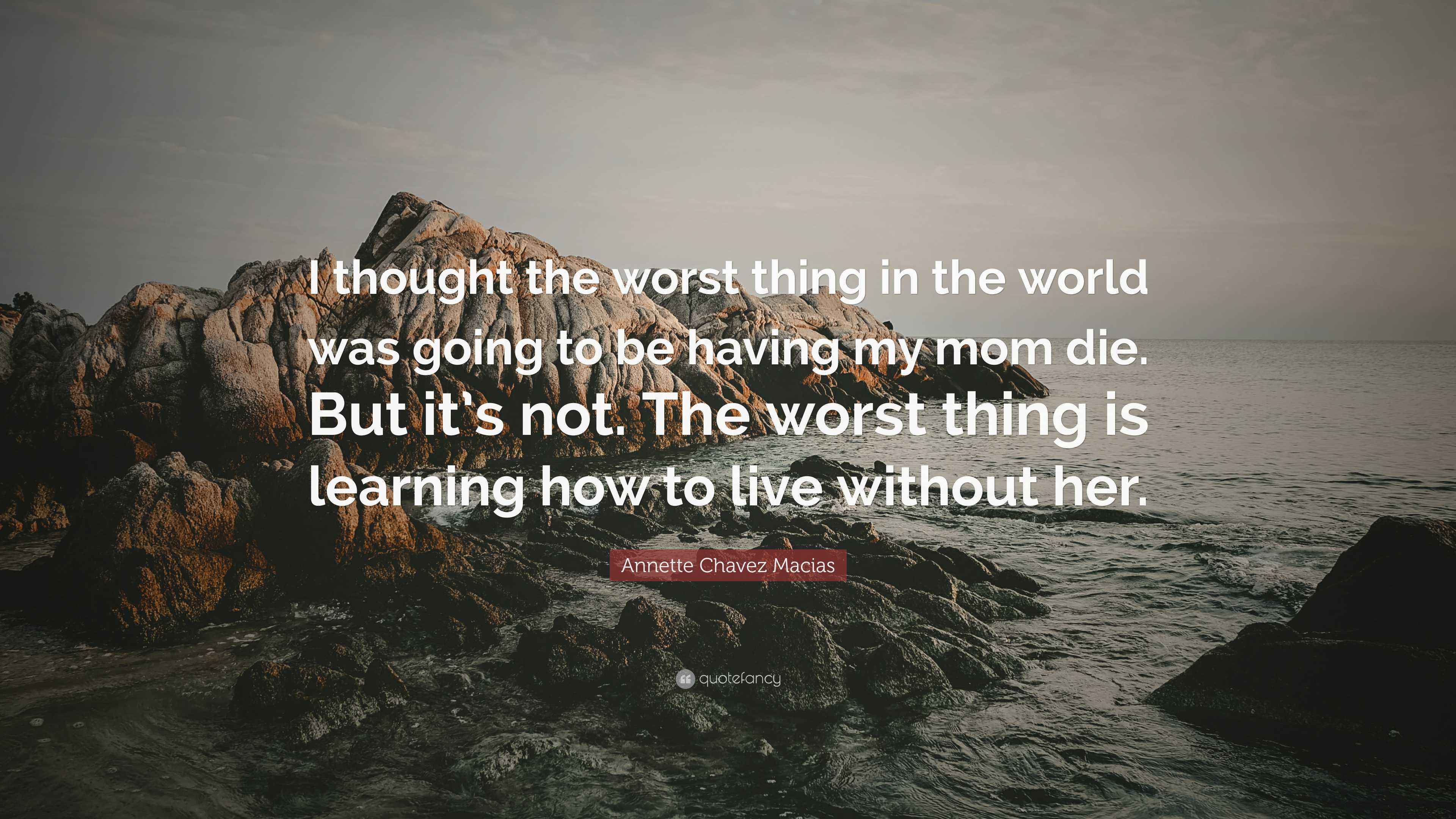Annette Chavez Macias Quote: “I thought the worst thing in the world ...