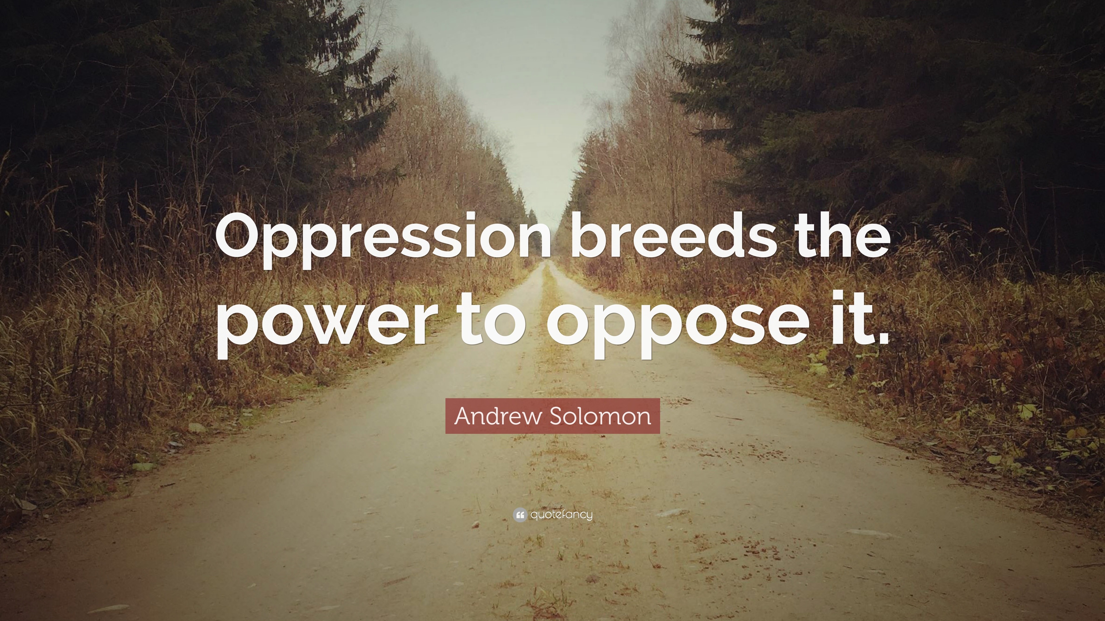 Andrew Solomon Quote: “Oppression breeds the power to oppose it.”