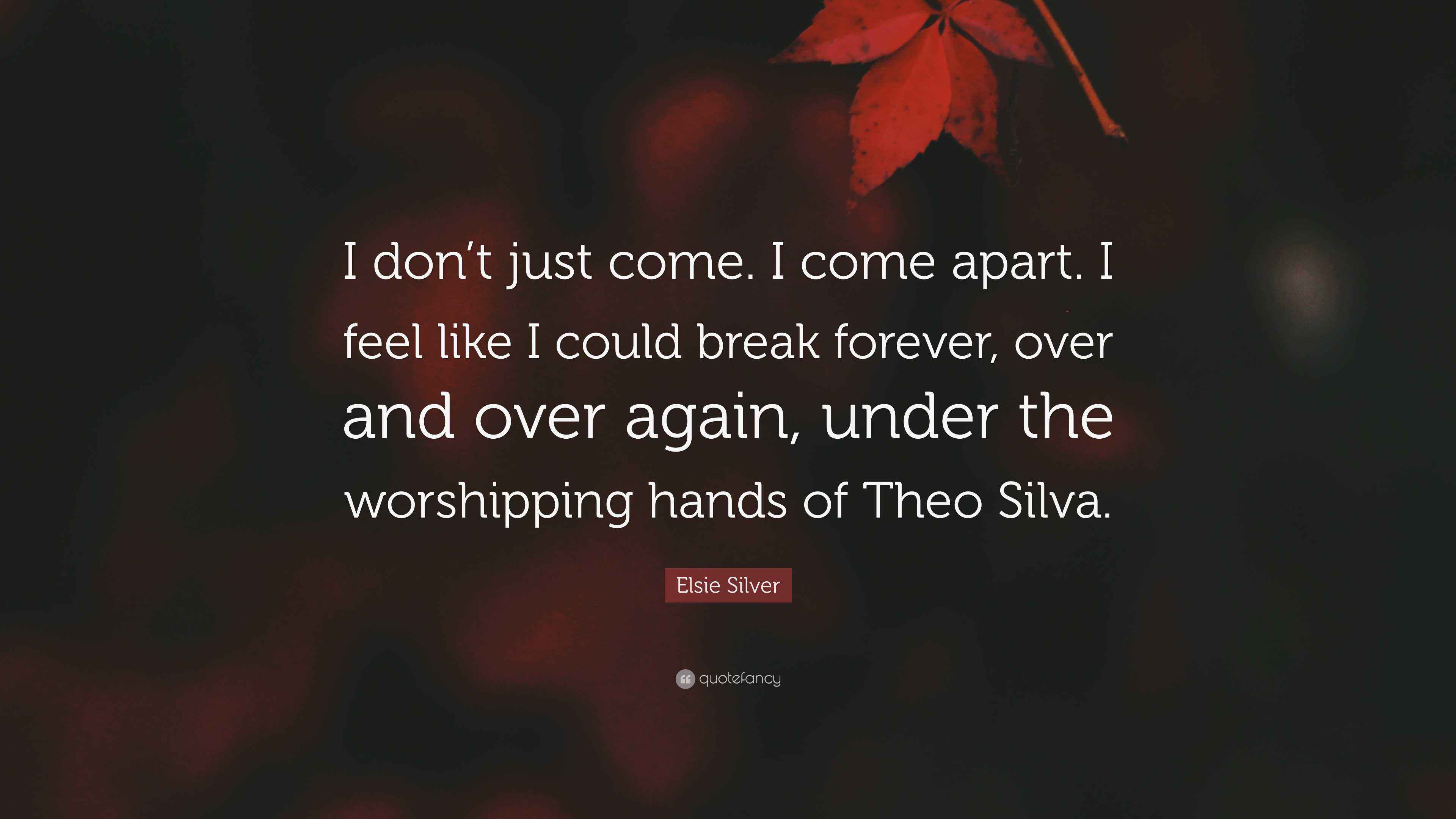 Elsie Silver Quote: “I don’t just come. I come apart. I feel like I ...