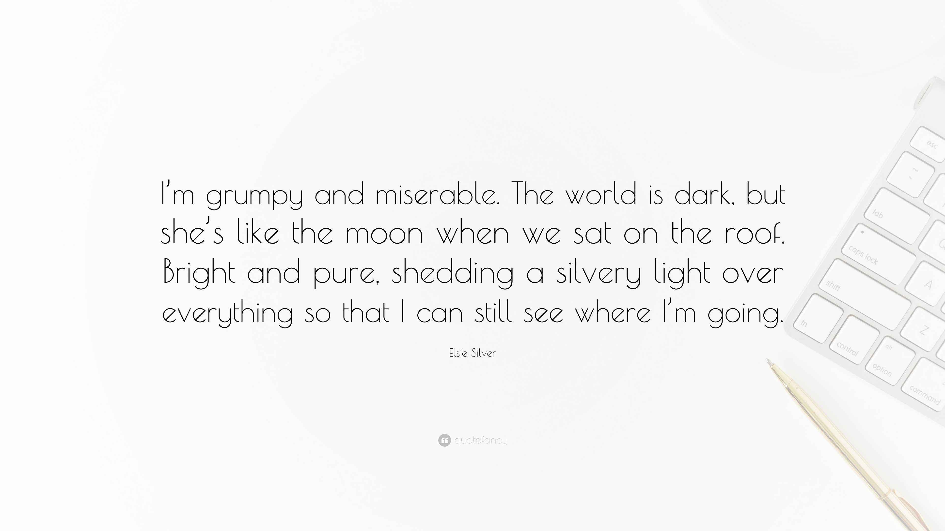 Elsie Silver Quote: “I’m grumpy and miserable. The world is dark, but ...