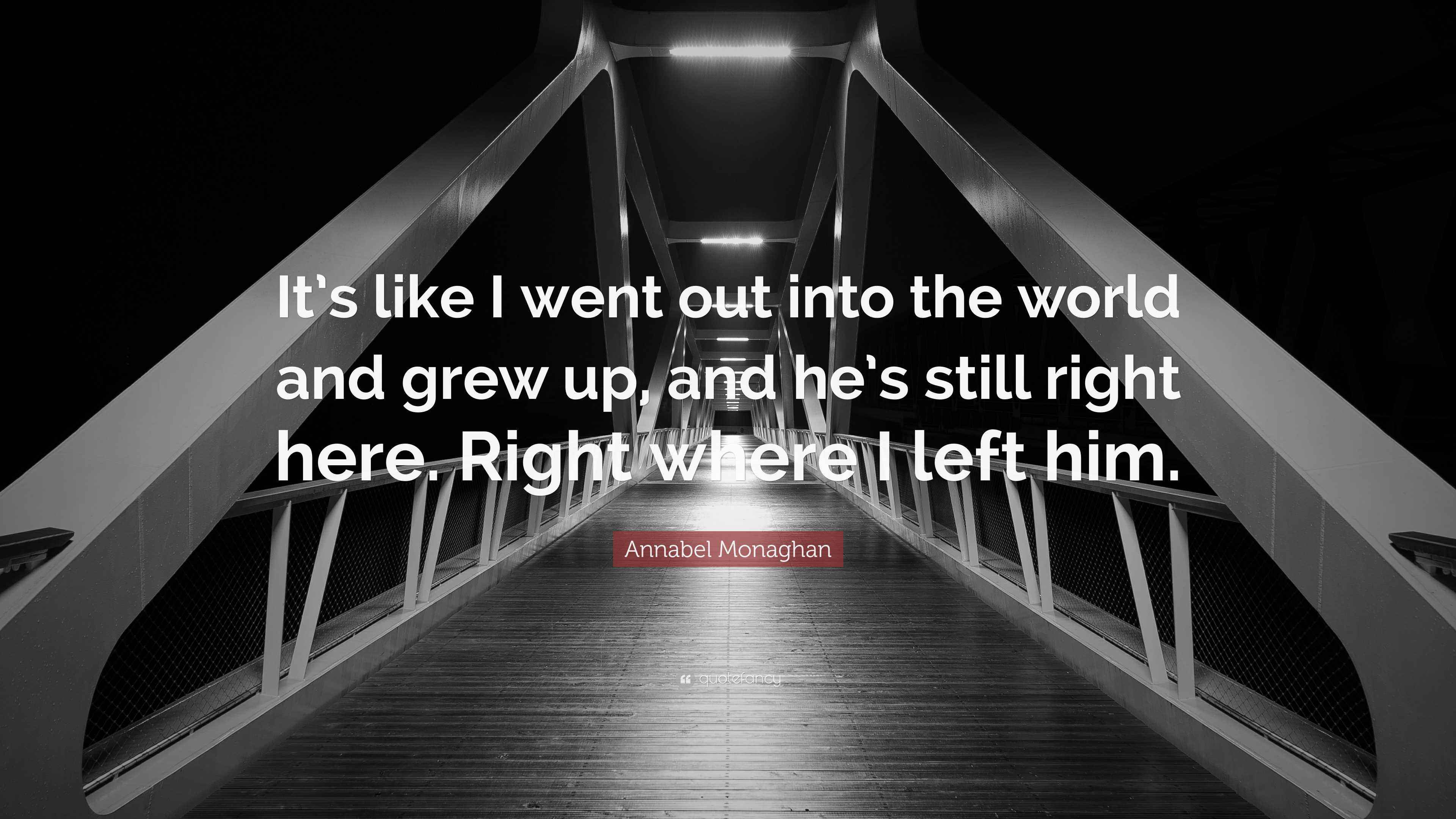 Annabel Monaghan Quote: “It’s like I went out into the world and grew ...