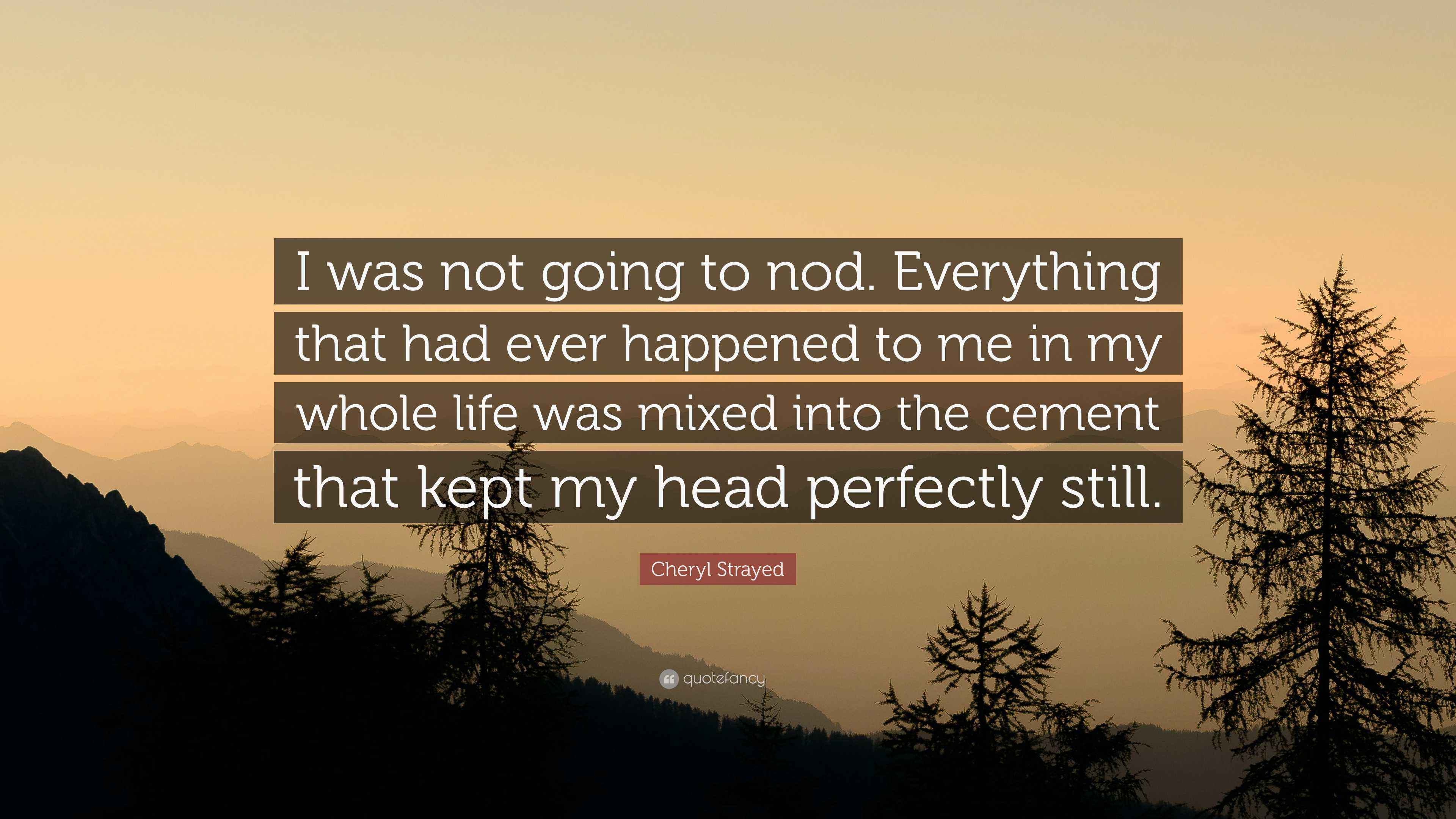 Cheryl Strayed Quote: “I was not going to nod. Everything that had ever ...