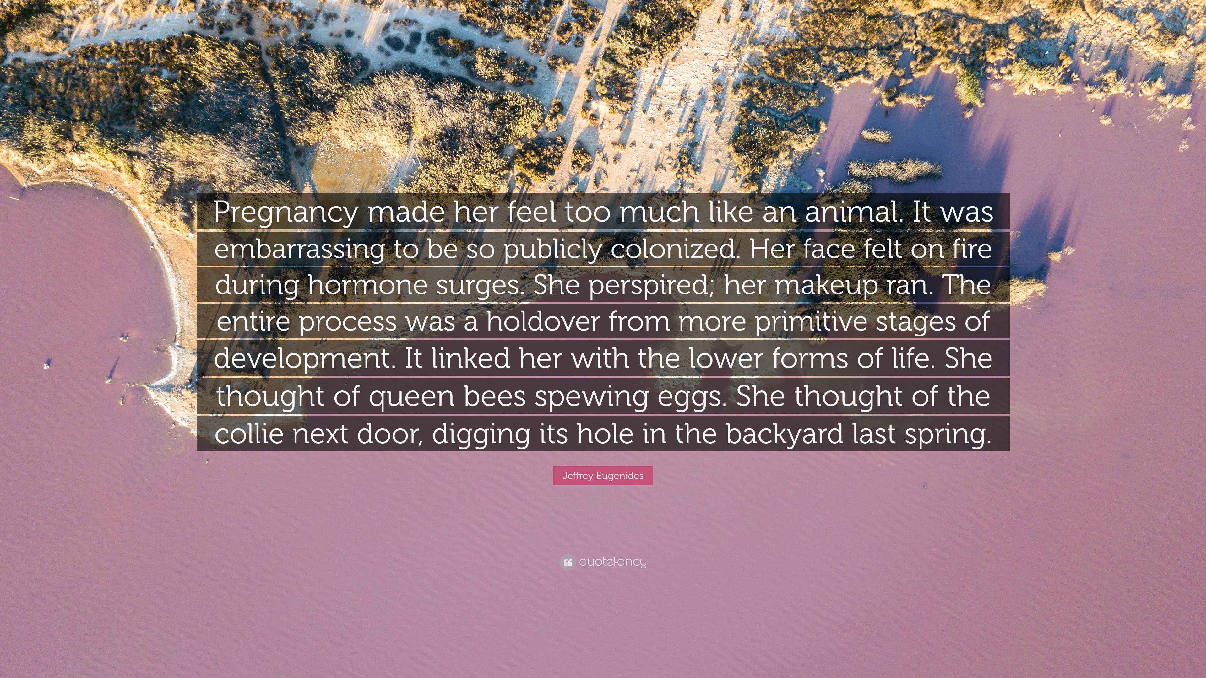 Jeffrey Eugenides Quote: “Pregnancy made her feel too much like an ...
