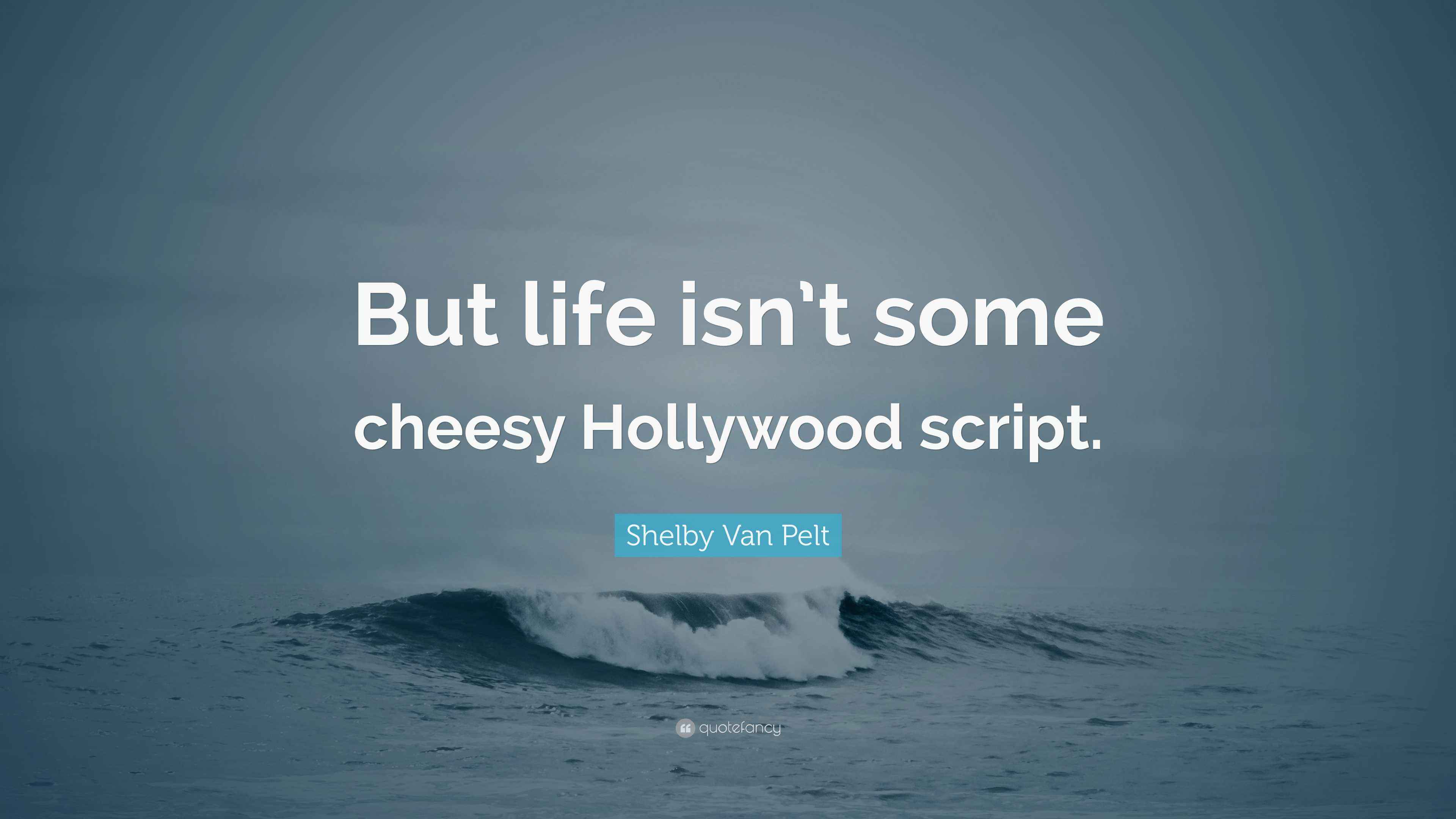 Shelby Van Pelt Quote: “But life isn’t some cheesy Hollywood script.”