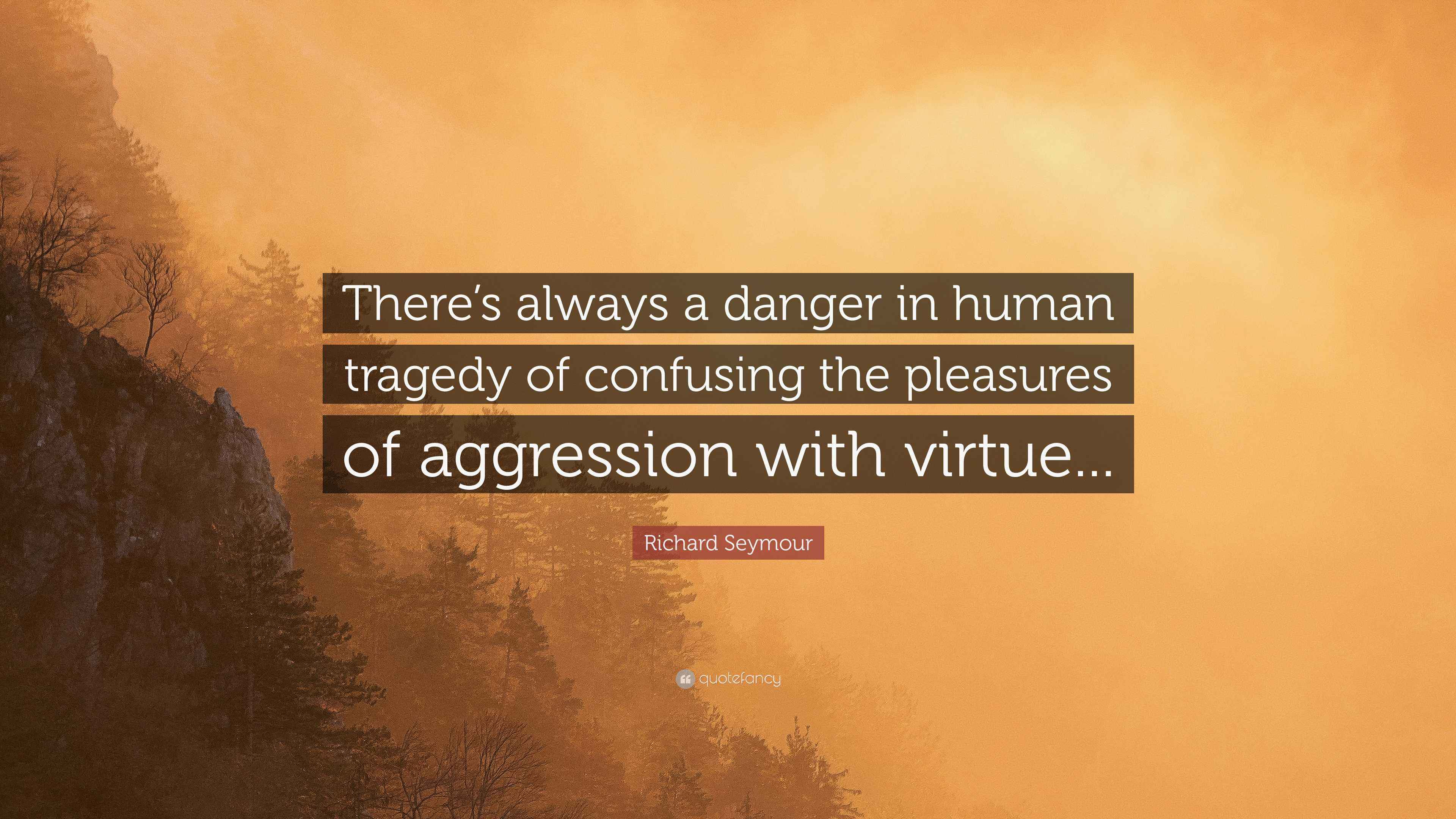 Richard Seymour Quote: “There’s always a danger in human tragedy of ...
