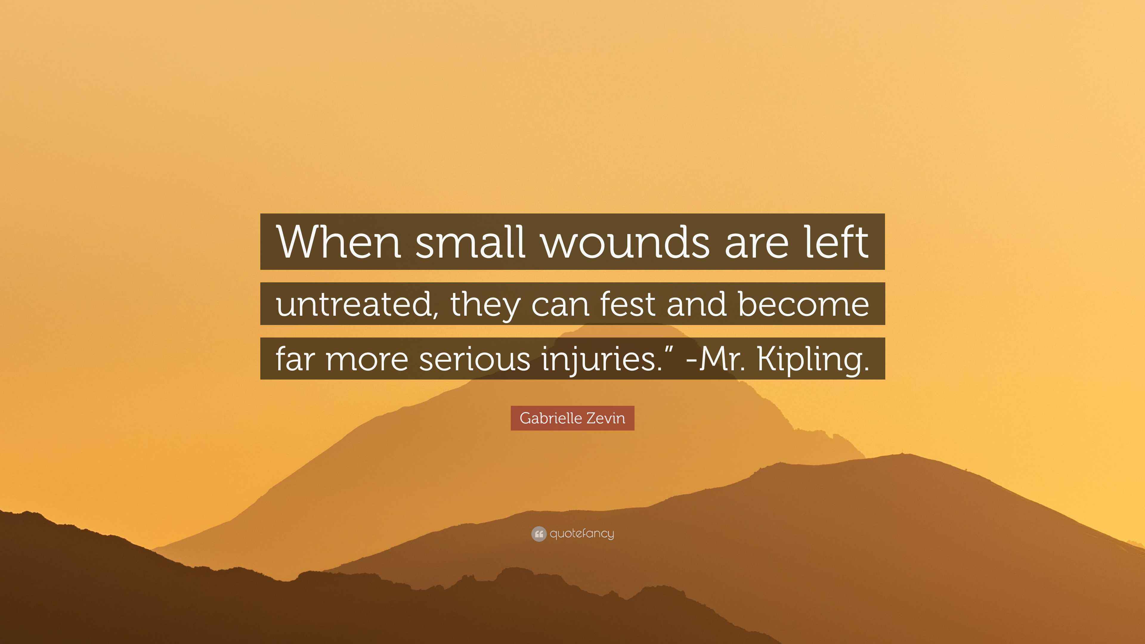 Gabrielle Zevin Quote: “When small wounds are left untreated, they can ...