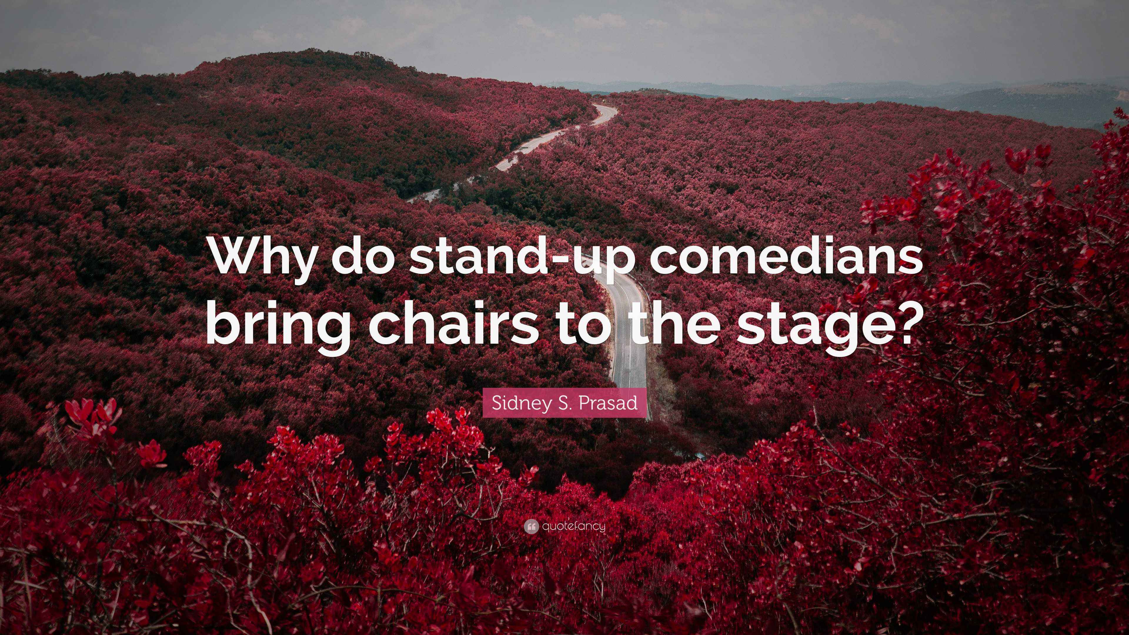 Sidney S. Prasad Quote: “Why do stand-up comedians bring chairs to the ...