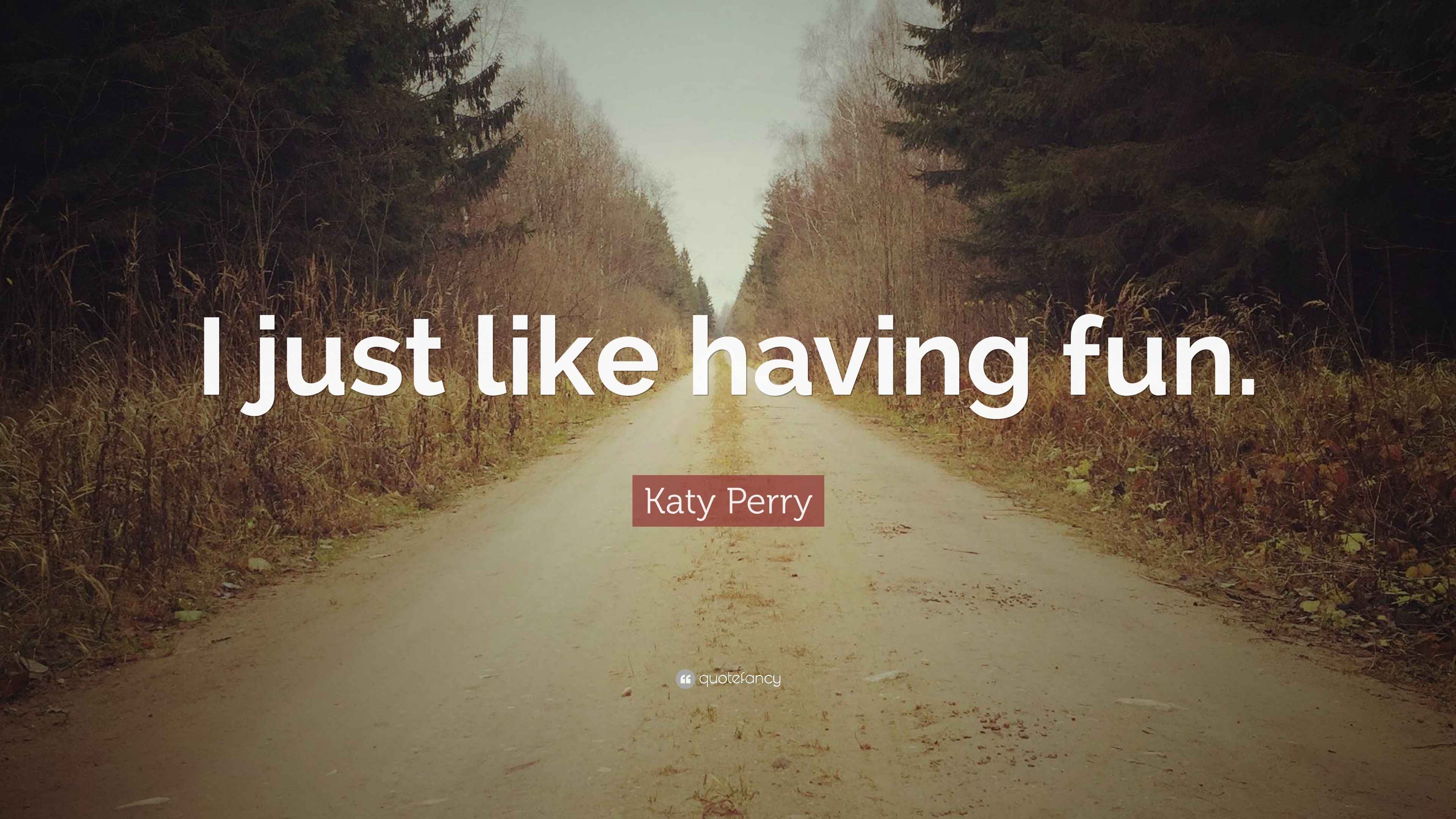 Katy Perry Quote: “I just like having fun.”