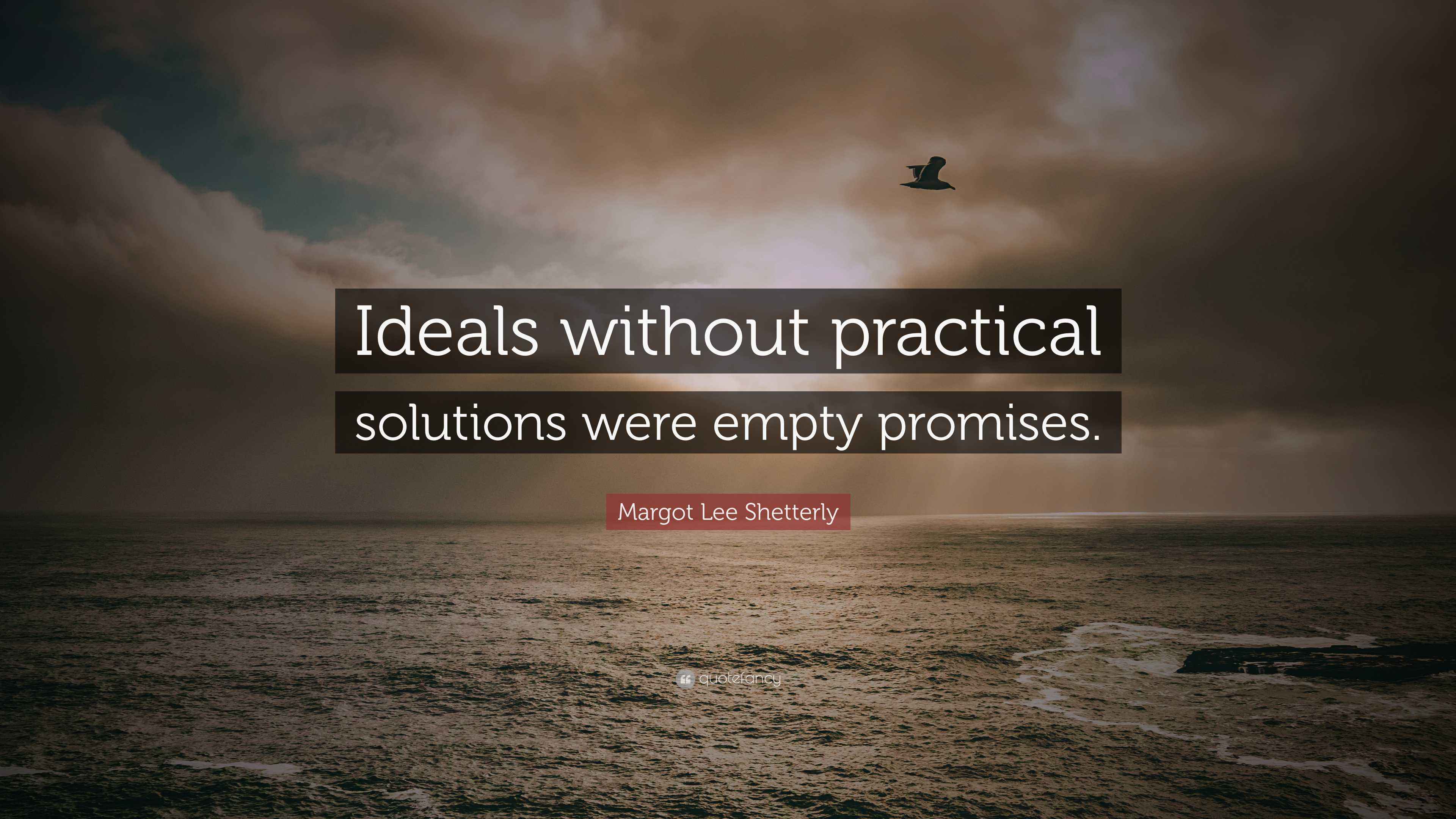 Margot Lee Shetterly Quote: “Ideals without practical solutions were ...