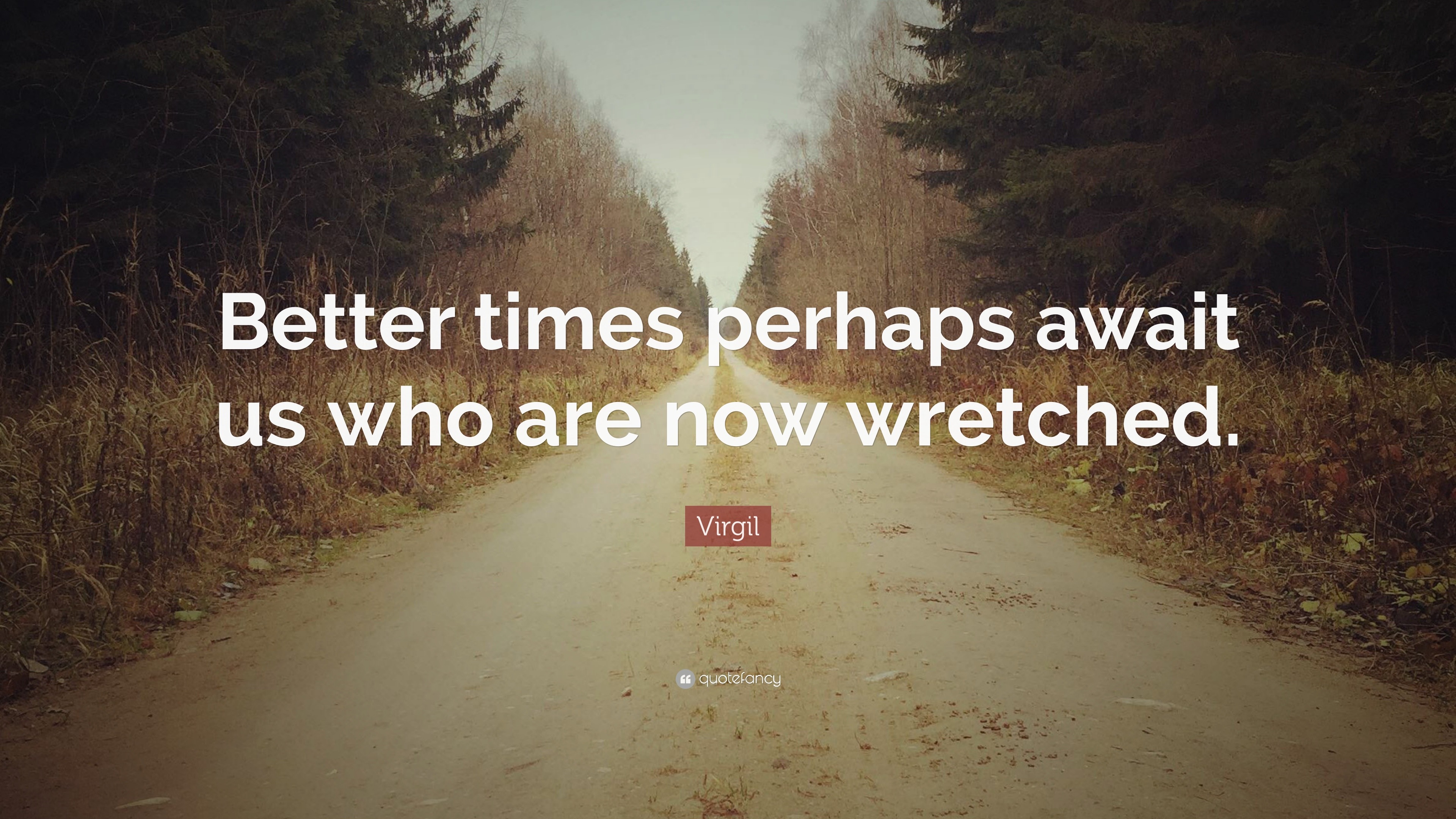 Virgil Quote: “Better times perhaps await us who are now wretched.”