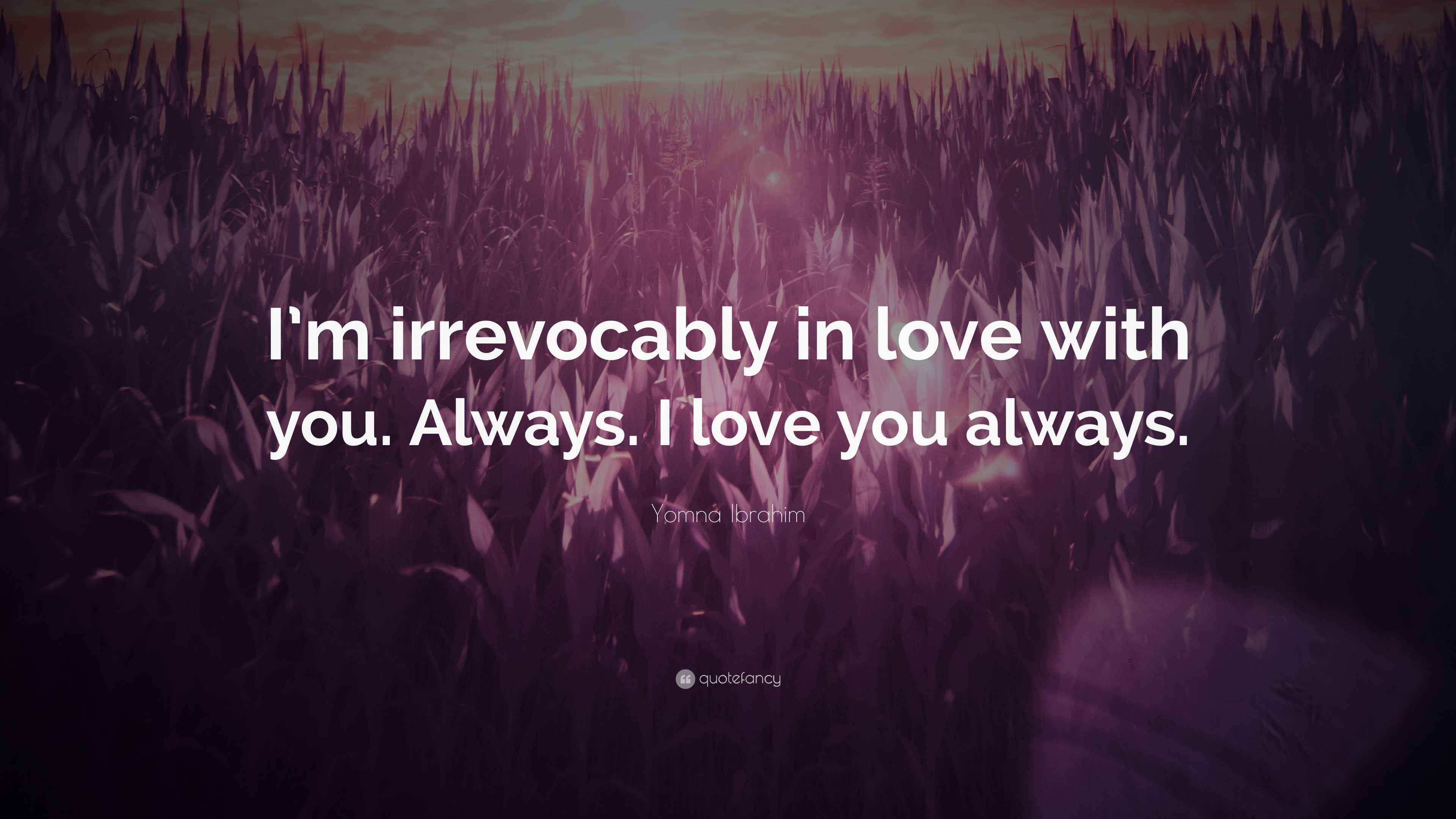 Yomna Ibrahim Quote: “I’m irrevocably in love with you. Always. I love ...