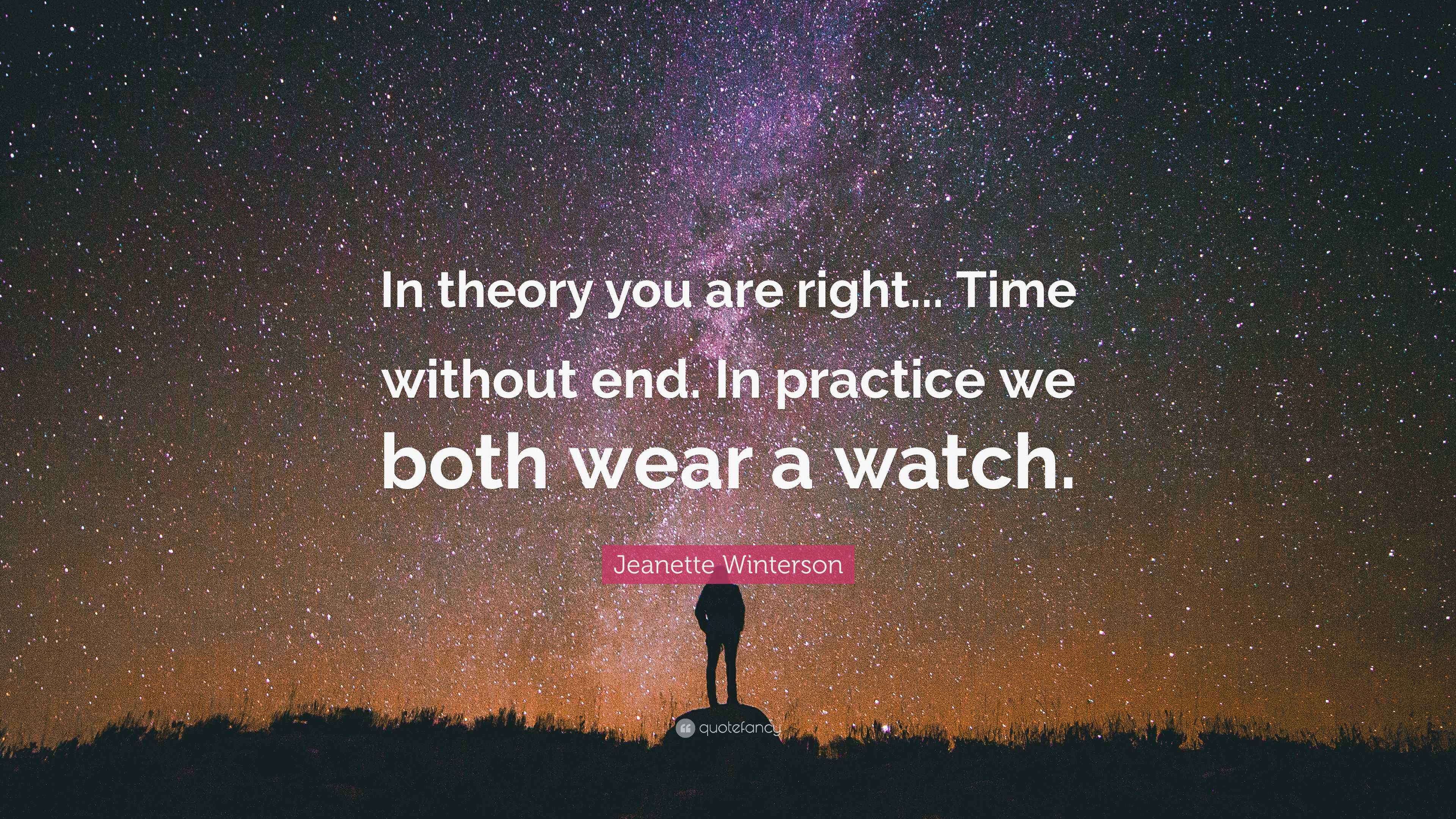 Jeanette Winterson Quote: “In theory you are right... Time without end ...