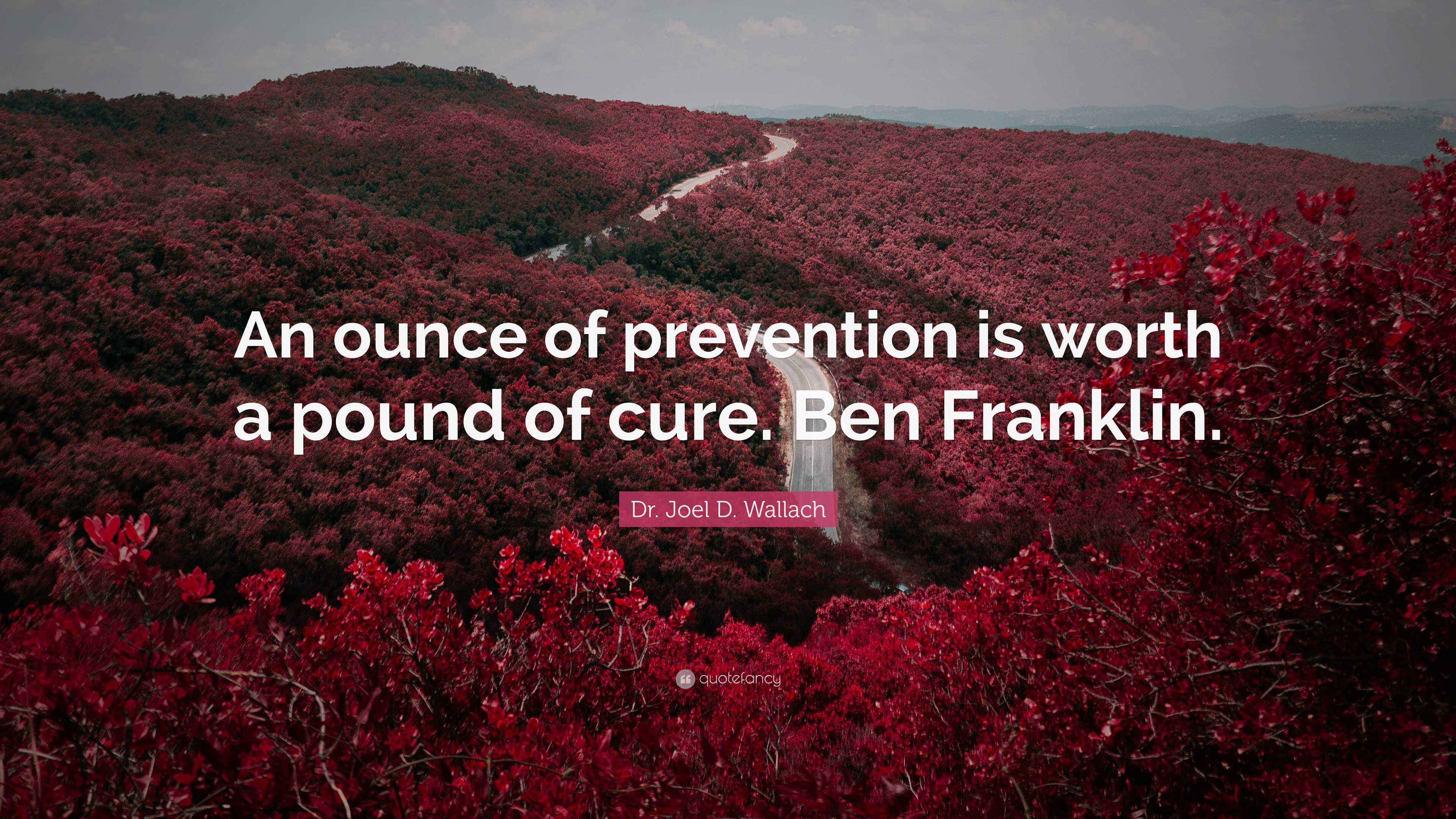Dr. Joel D. Wallach Quote: “An ounce of prevention is worth a pound of ...
