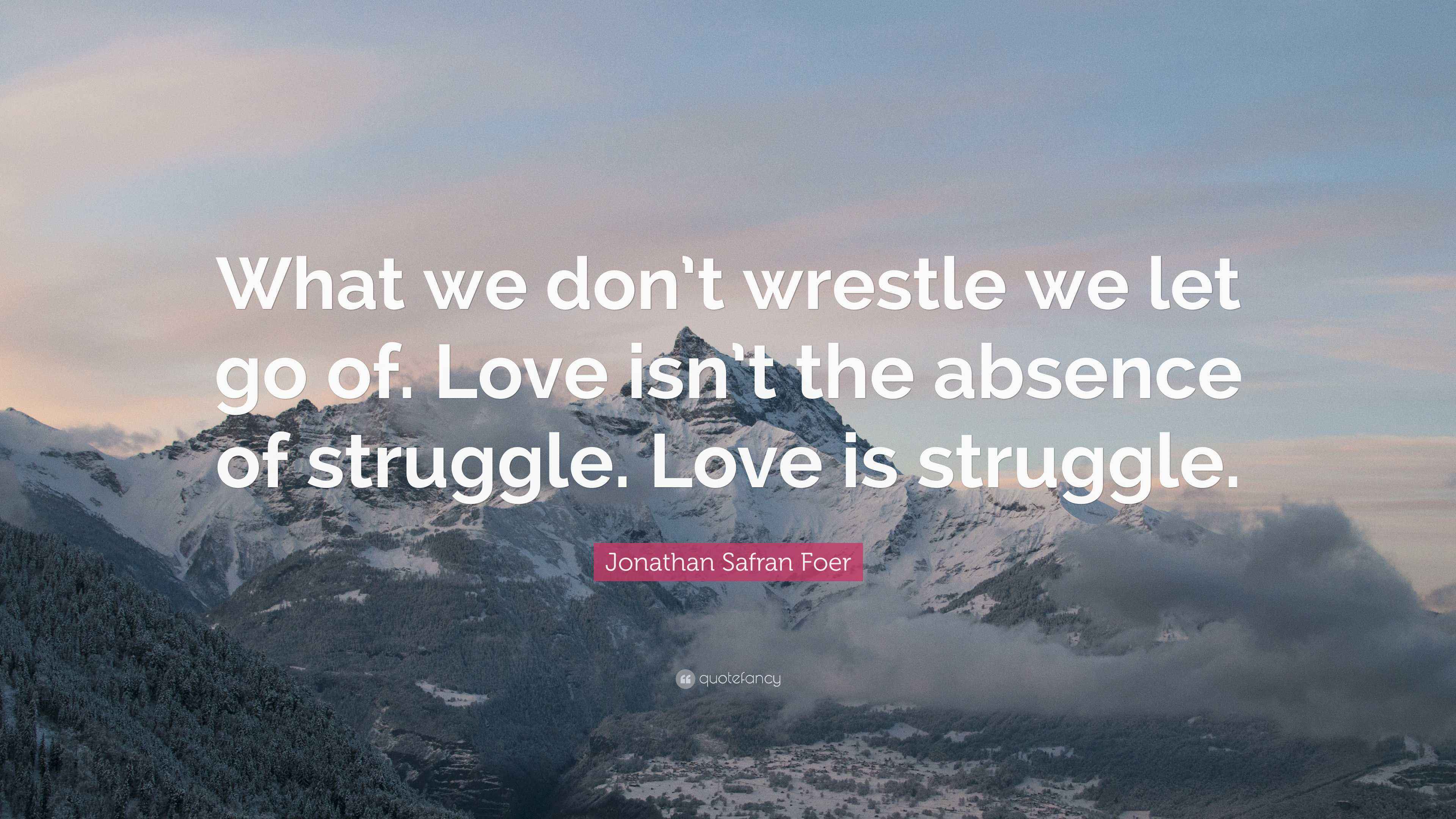 Jonathan Safran Foer Quote: “What we don’t wrestle we let go of. Love ...