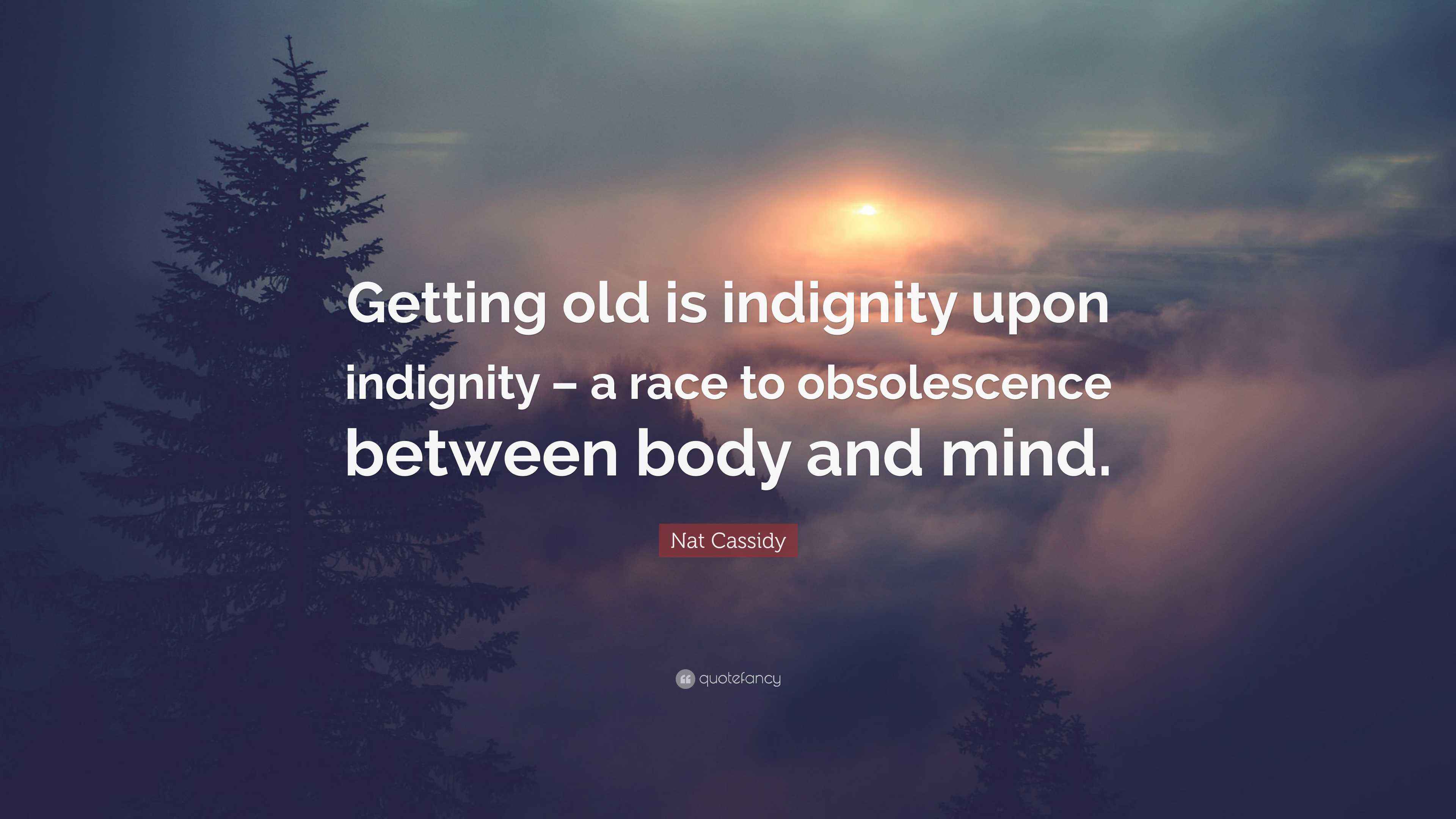 Nat Cassidy Quote: “Getting old is indignity upon indignity – a race to ...