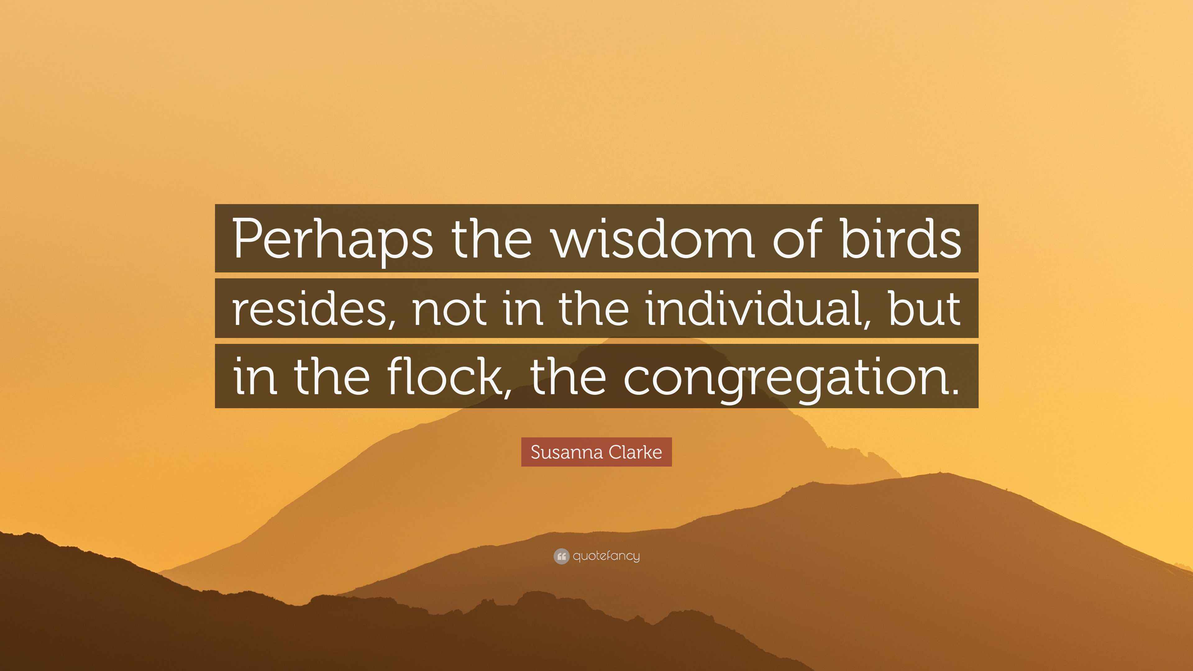 Susanna Clarke Quote: “Perhaps the wisdom of birds resides, not in the ...