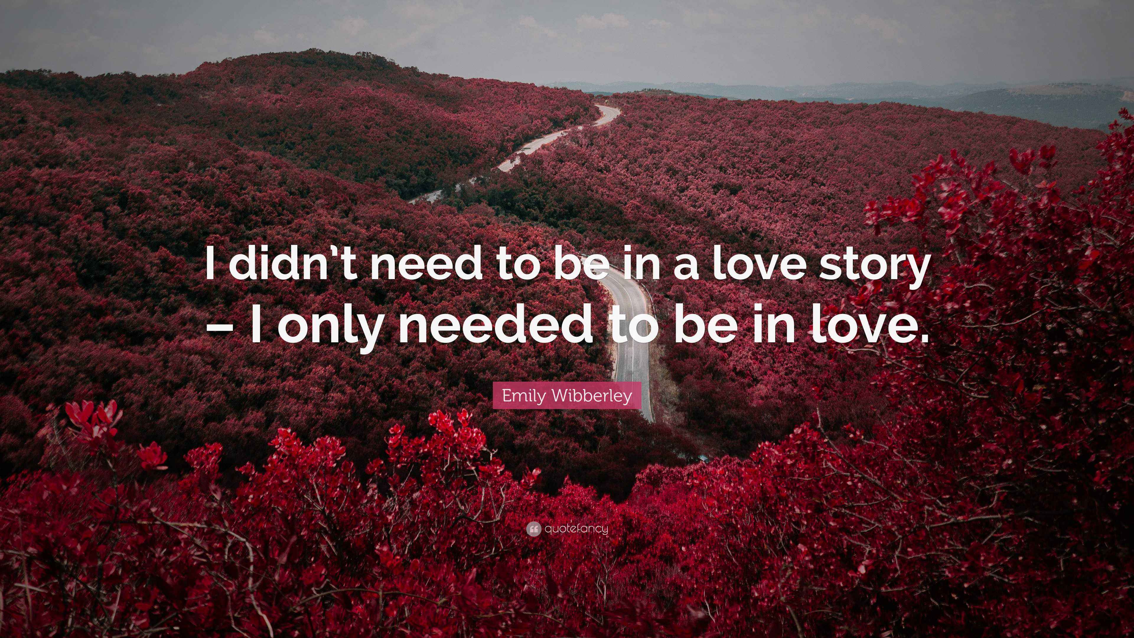 Emily Wibberley Quote: “I didn’t need to be in a love story – I only ...