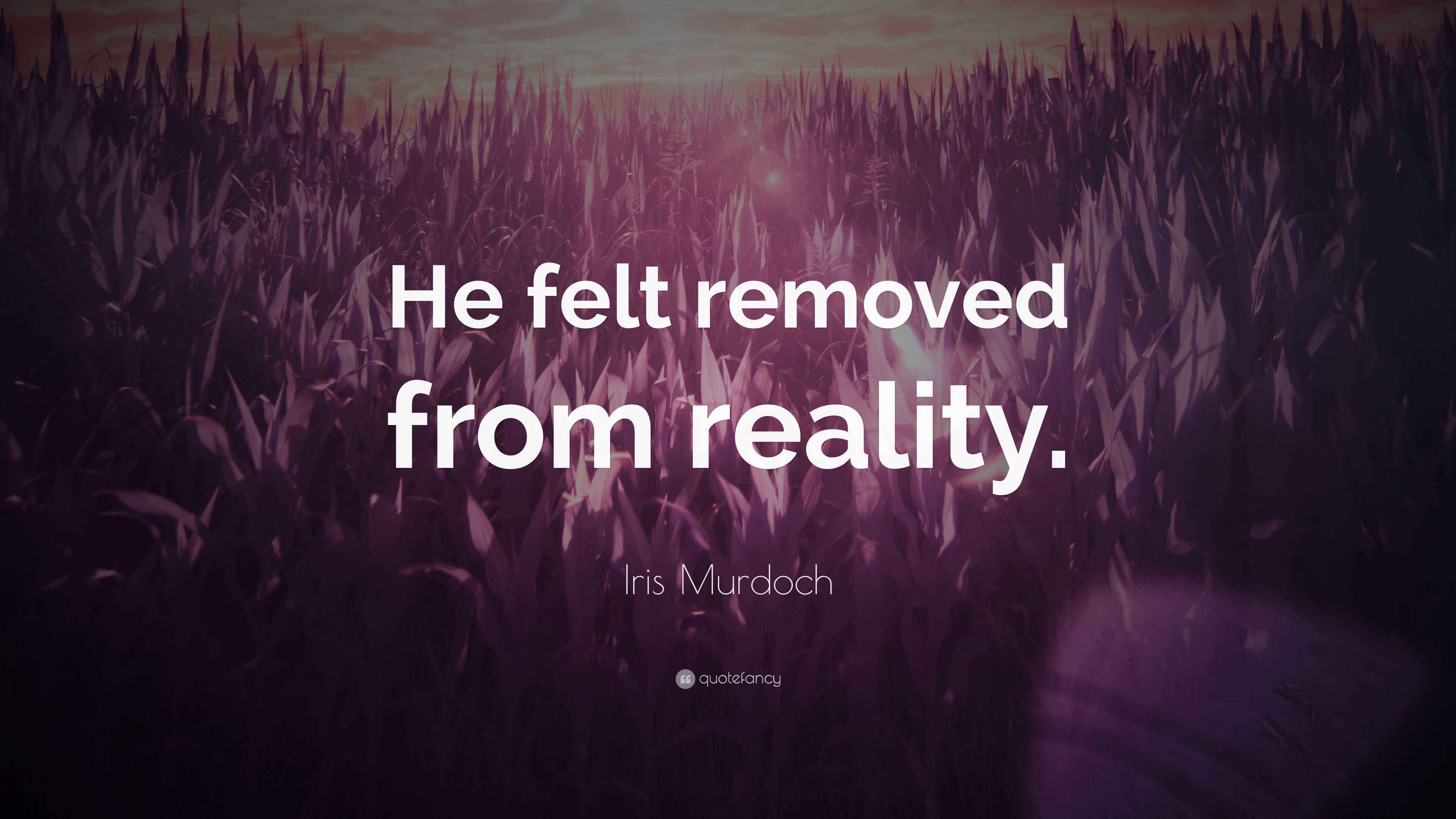 Iris Murdoch Quote: “He felt removed from reality.”