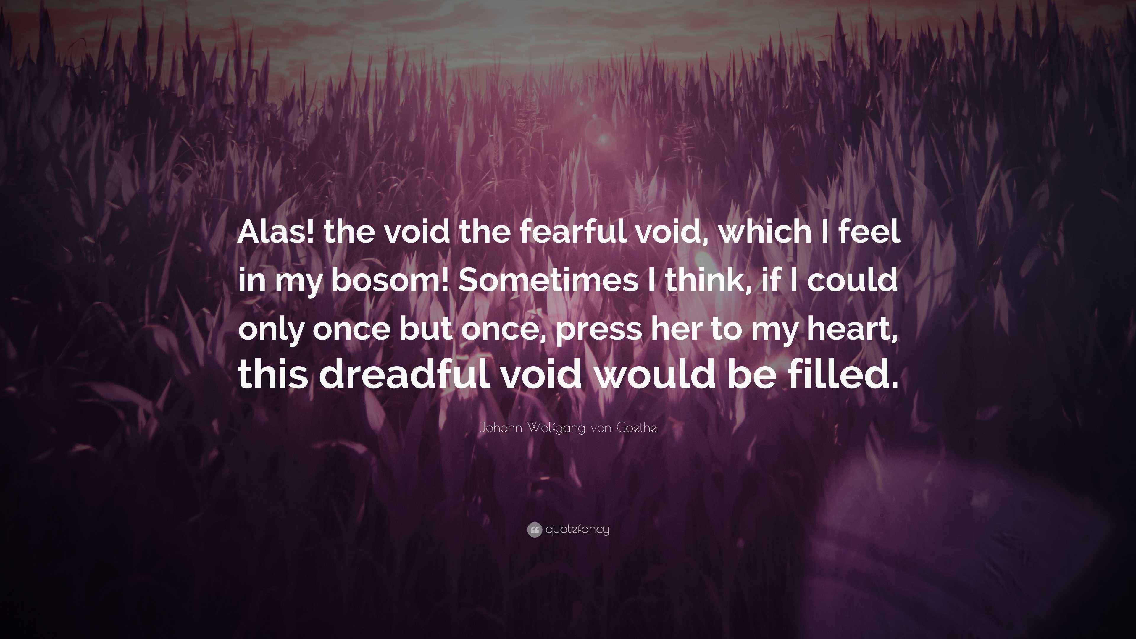 Johann Wolfgang von Goethe Quote: “Alas! the void the fearful void ...