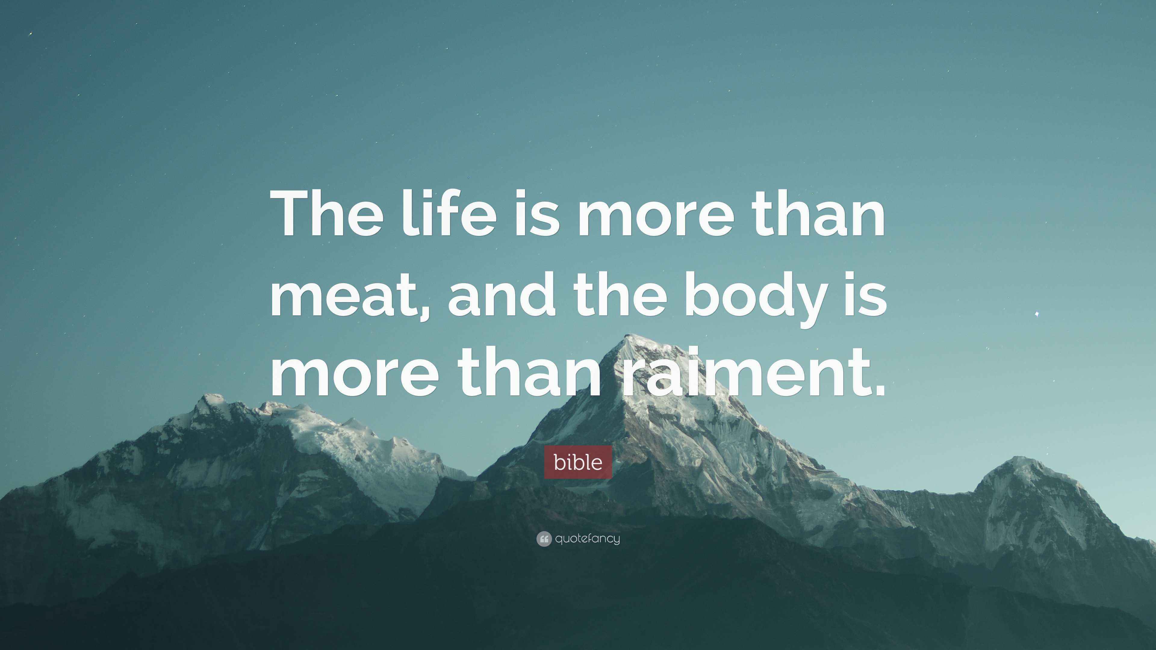 Bible Quote: “The life is more than meat, and the body is more than ...