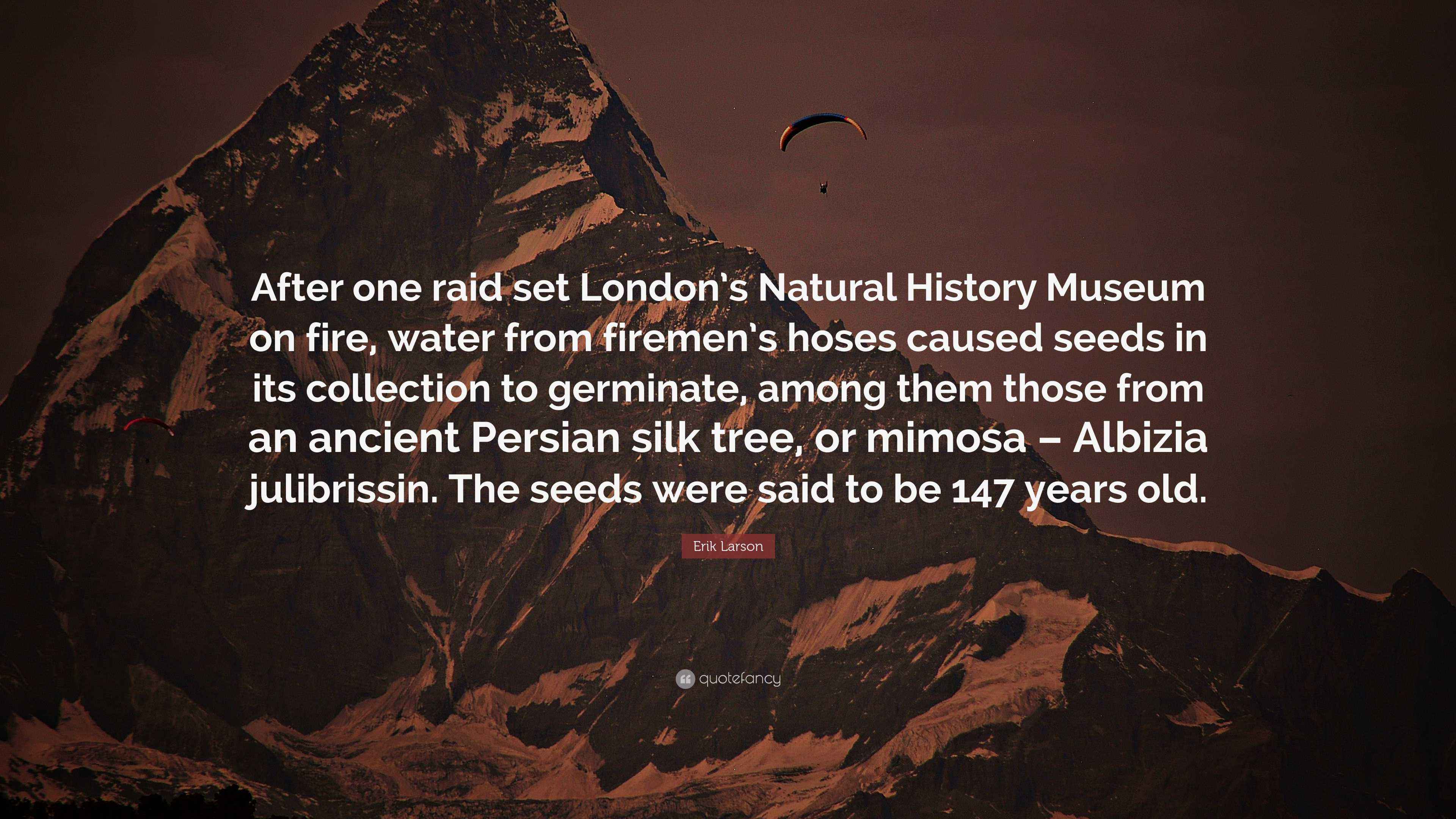 Erik Larson Quote: “After one raid set London’s Natural History Museum ...