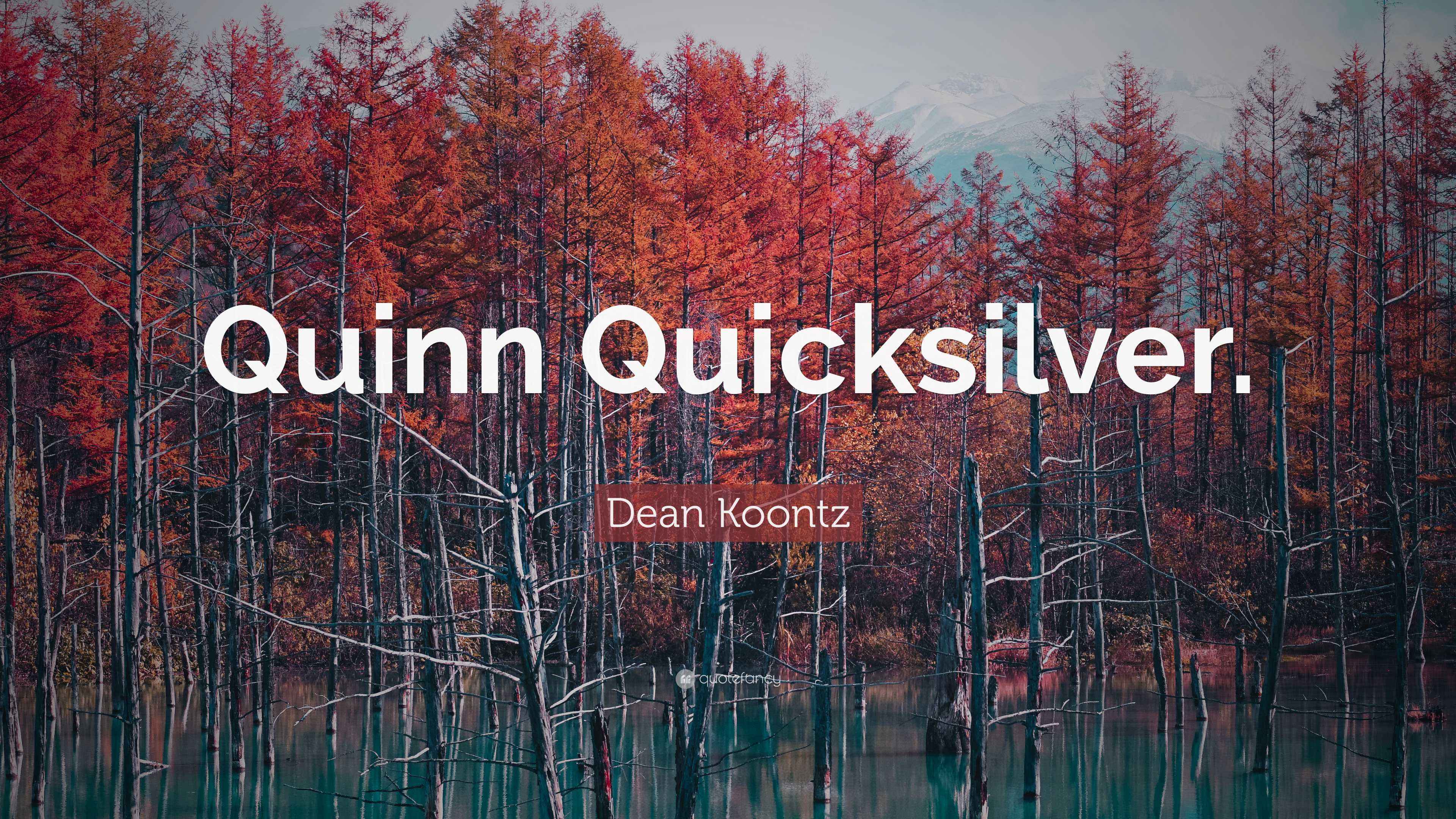 Dean Koontz Quote: “Quinn Quicksilver.”