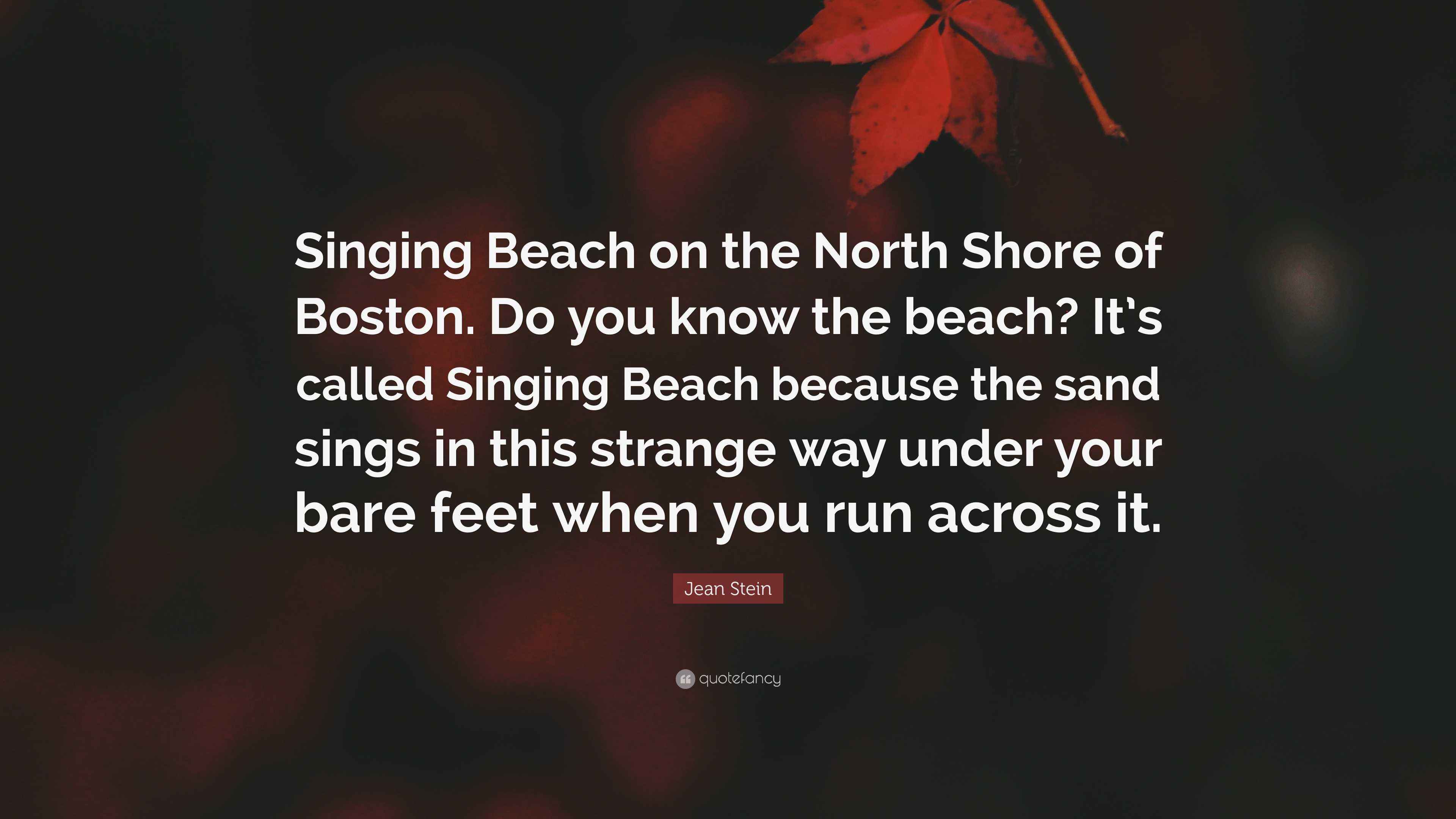 Jean Stein Quote: “Singing Beach on the North Shore of Boston. Do you ...