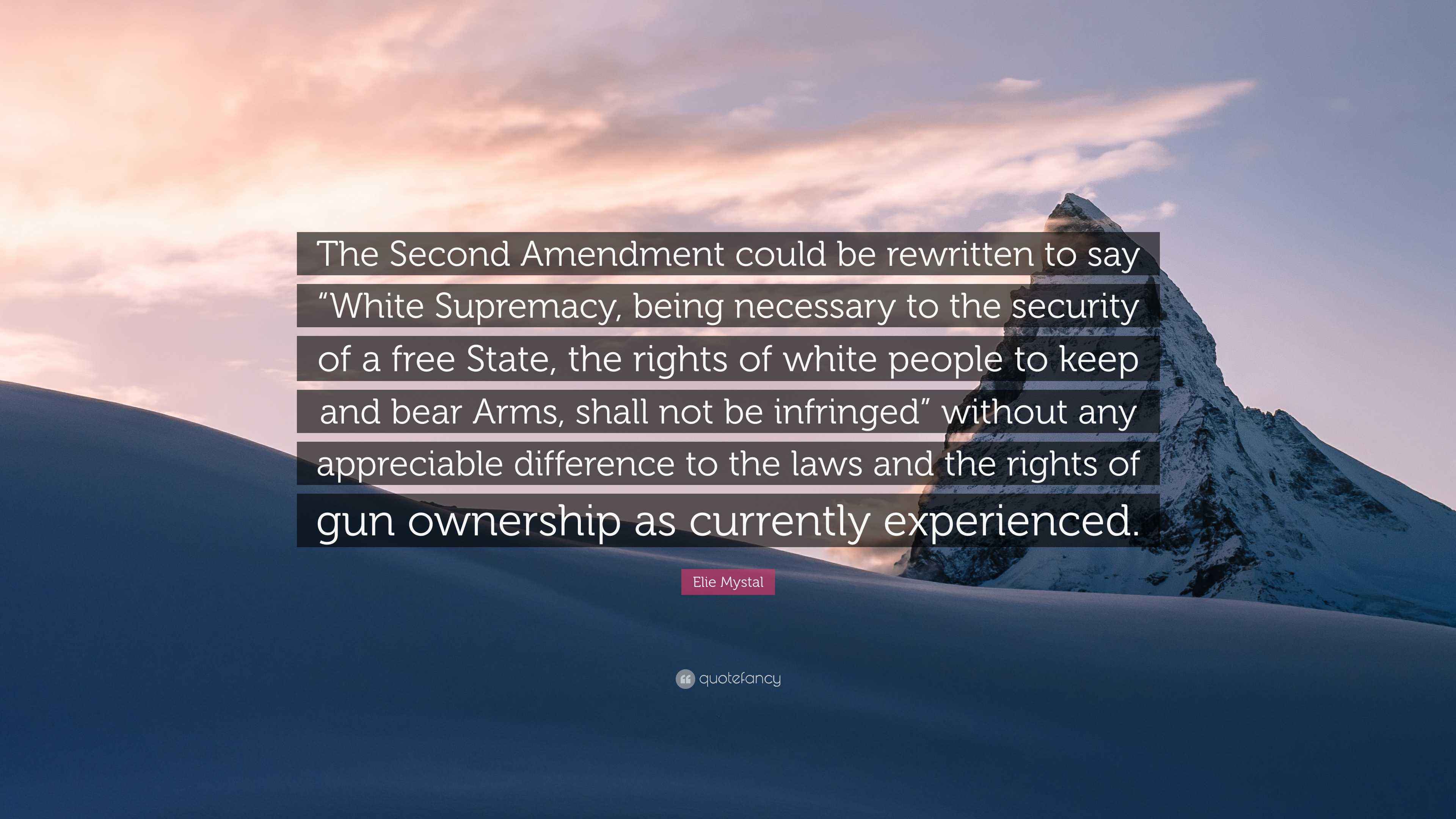 Elie Mystal Quote: “The Second Amendment could be rewritten to say ...
