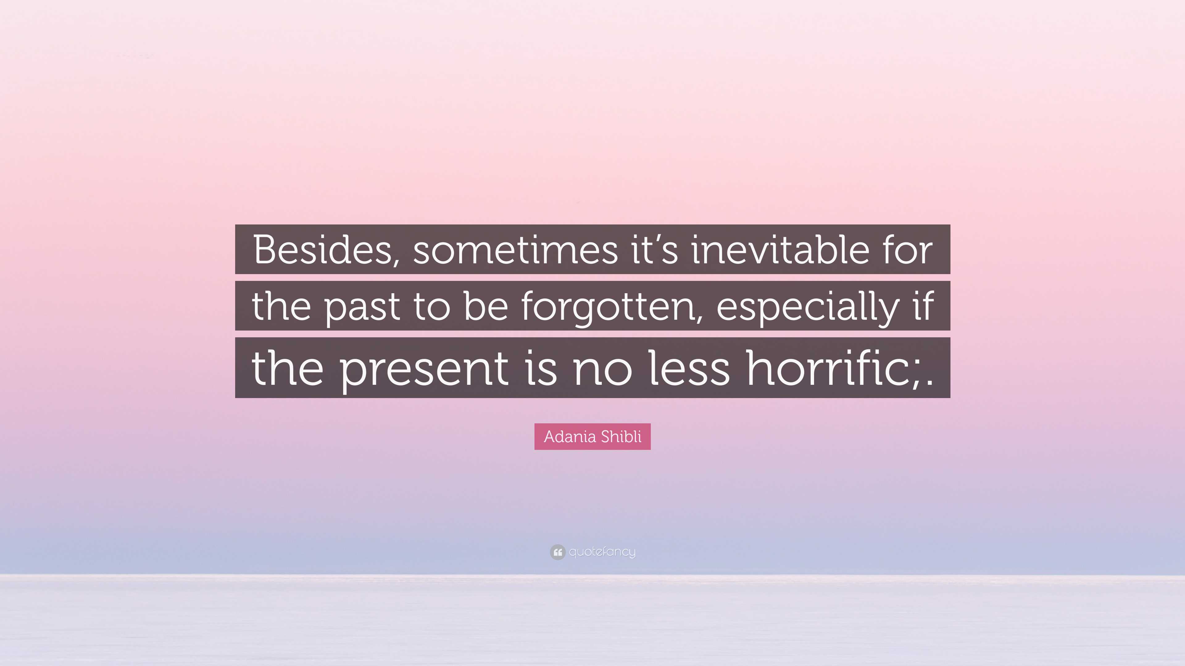 Adania Shibli Quote: “Besides, sometimes it’s inevitable for the past ...