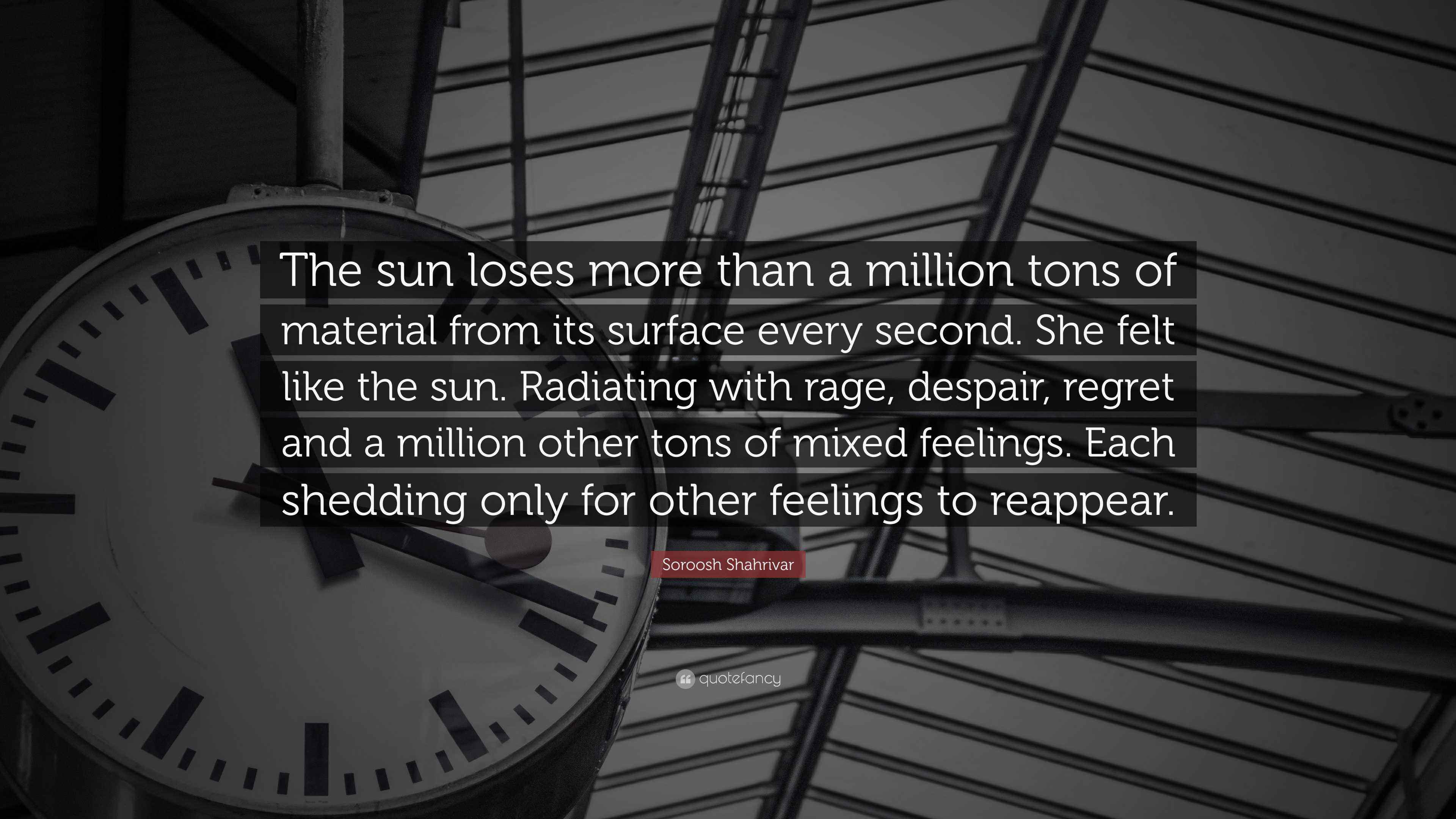 Soroosh Shahrivar Quote: “The sun loses more than a million tons of ...