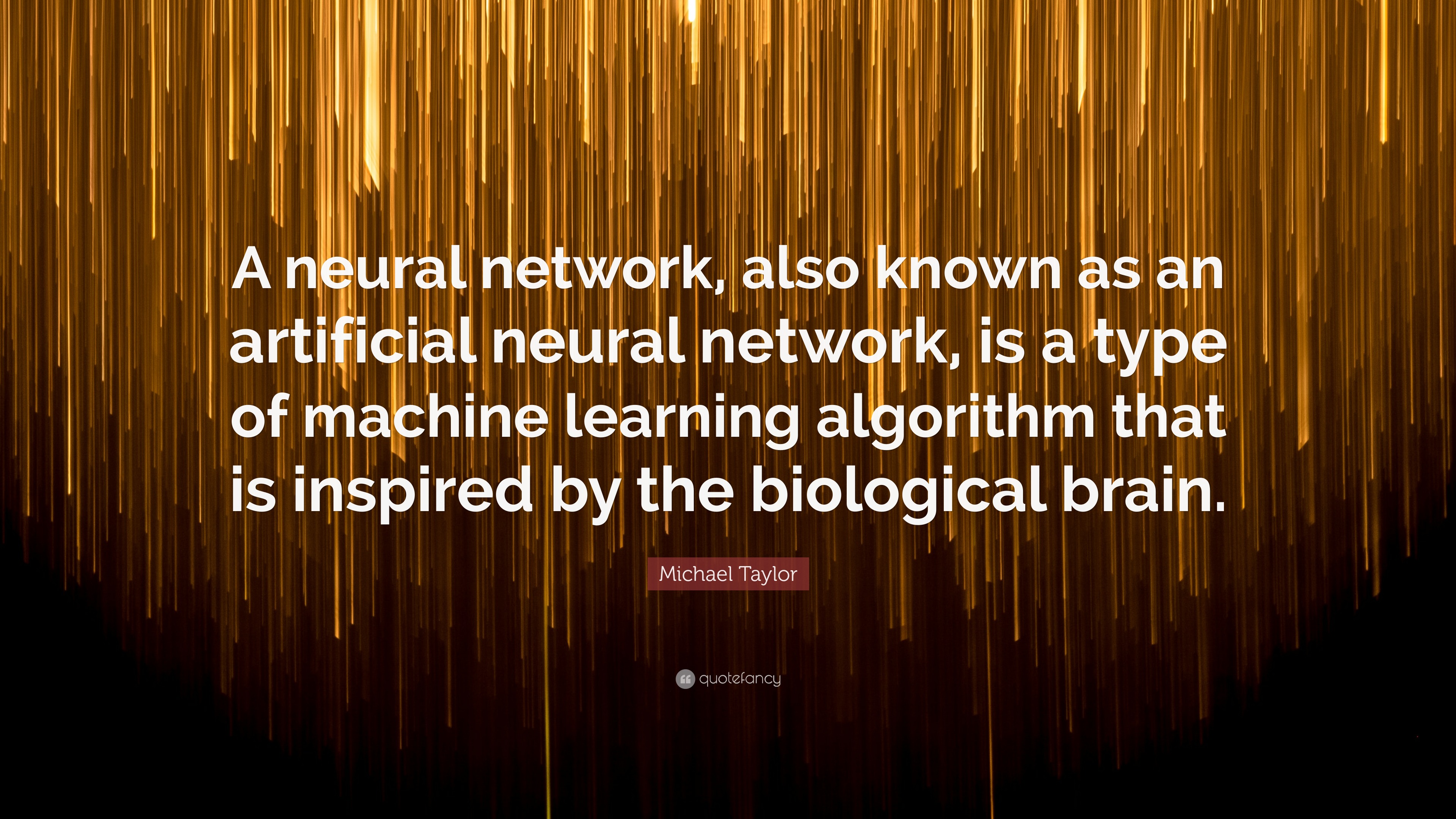 Michael Taylor Quote: “A neural network, also known as an artificial ...