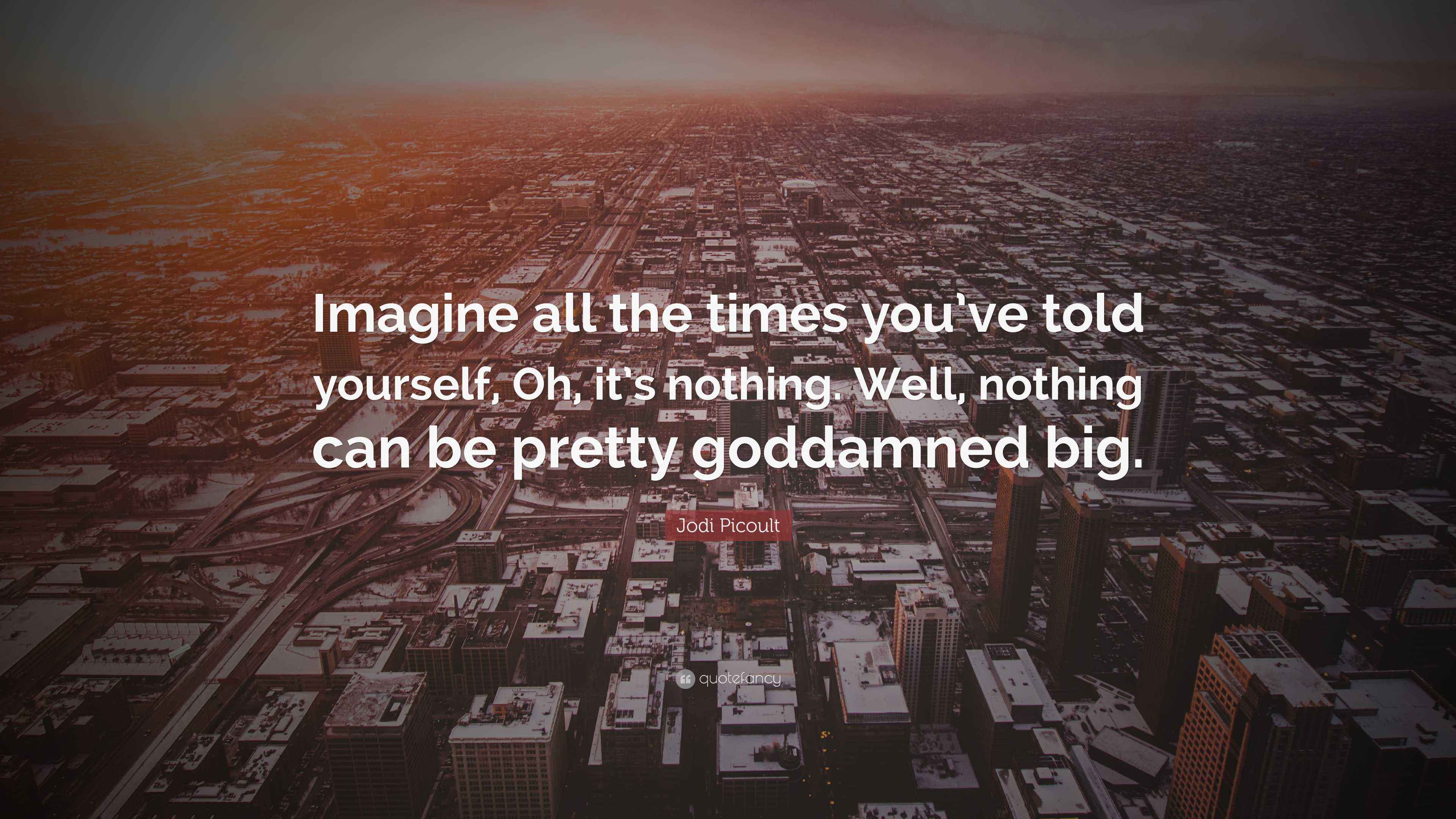 Jodi Picoult Quote: “Imagine all the times you’ve told yourself, Oh, it ...