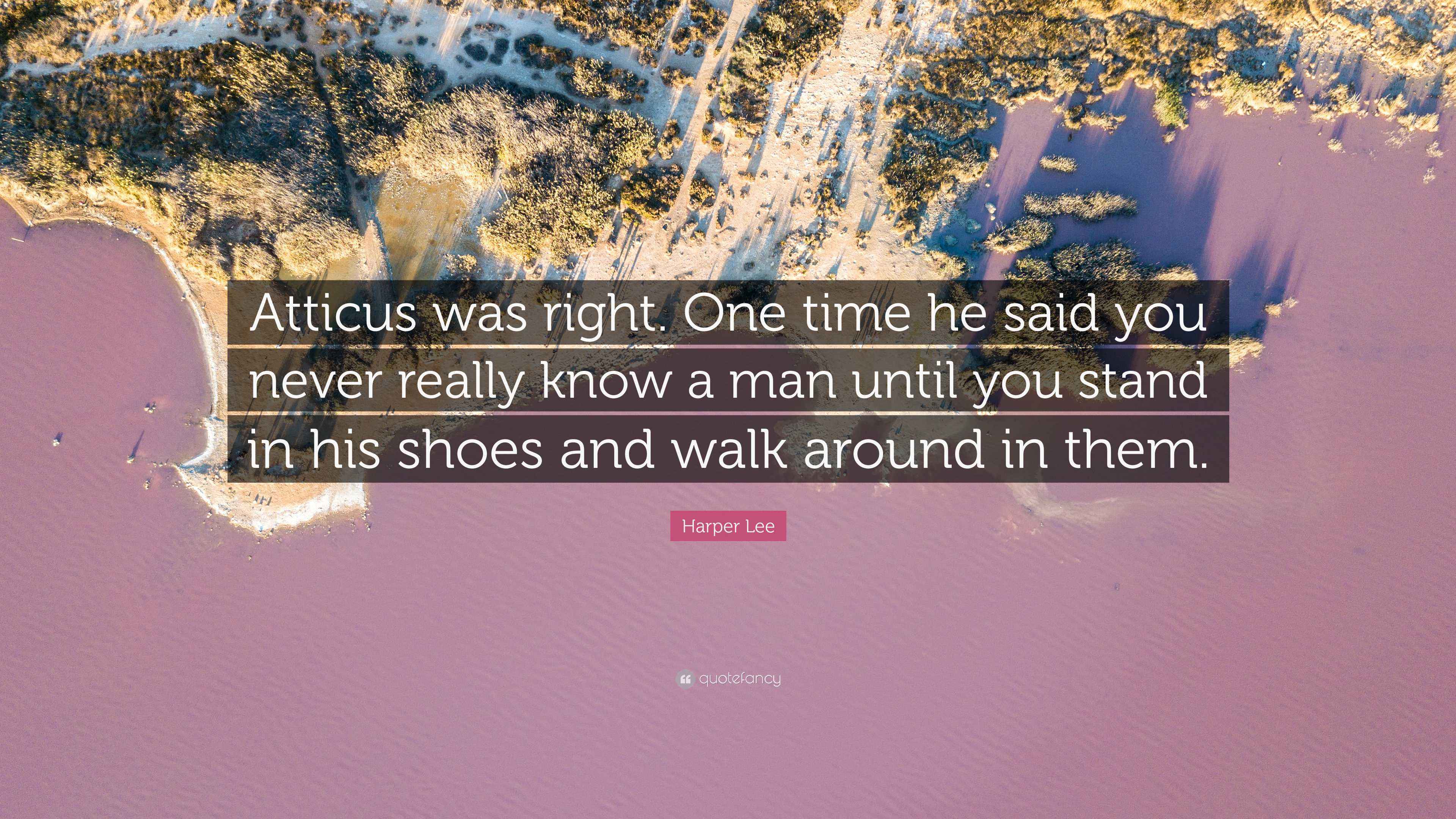 Harper Lee Quote: “Atticus was right. One time he said you never really ...