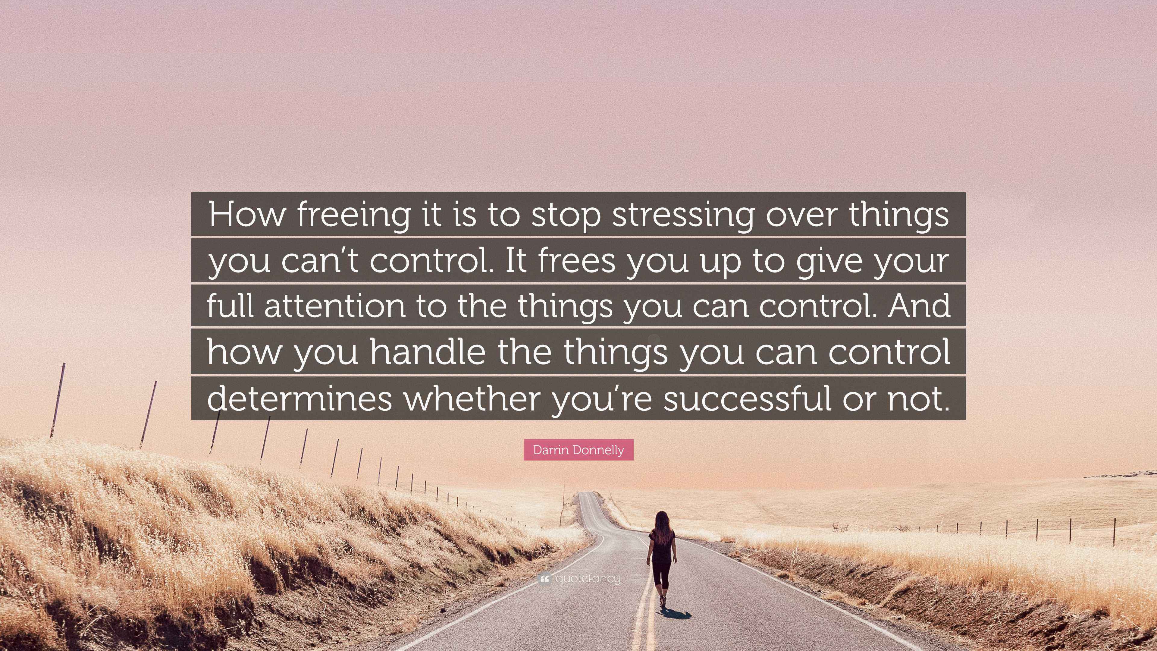 Darrin Donnelly Quote: “How freeing it is to stop stressing over things ...