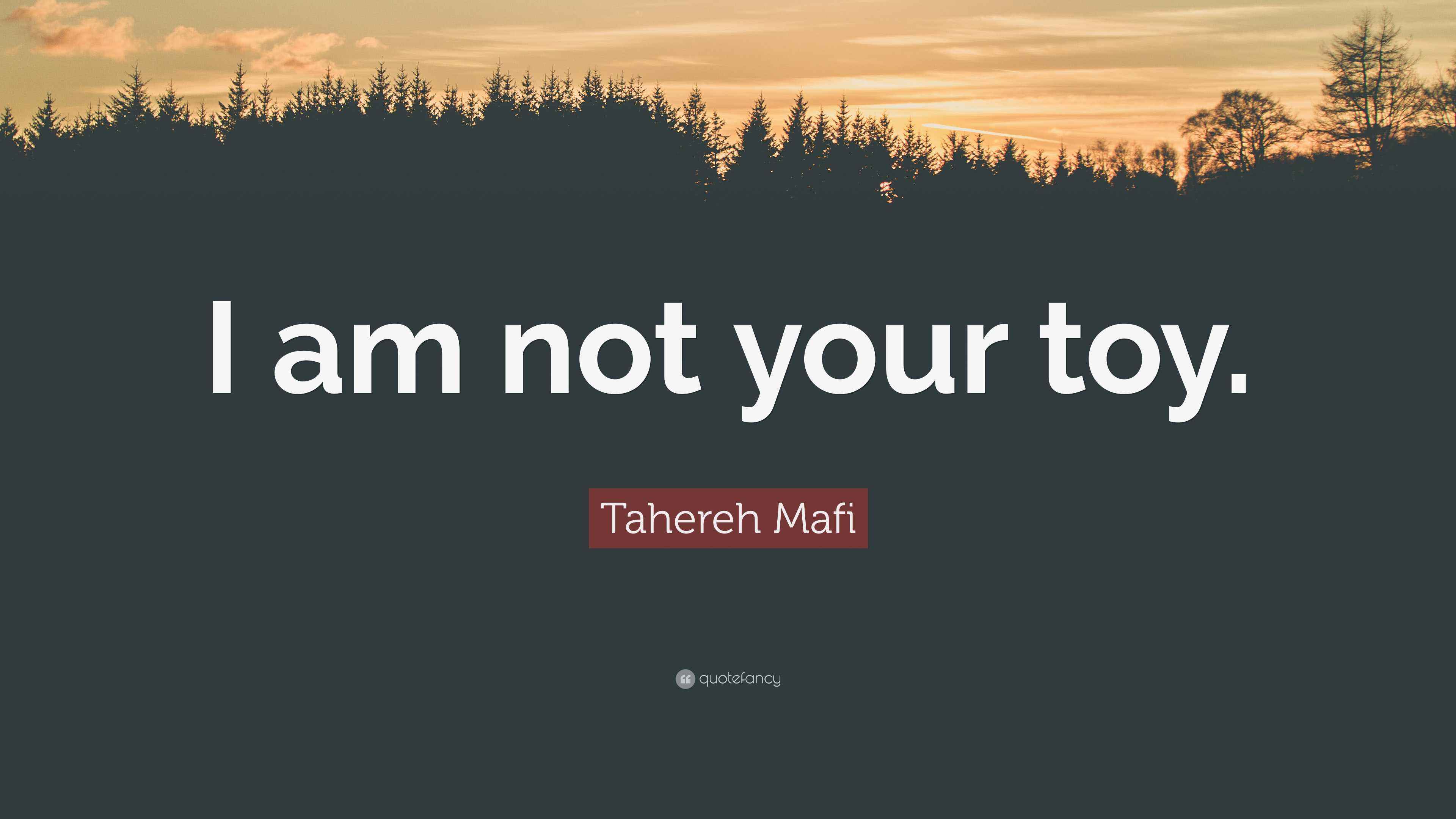 Tahereh Mafi Quote: “I am not your toy.”