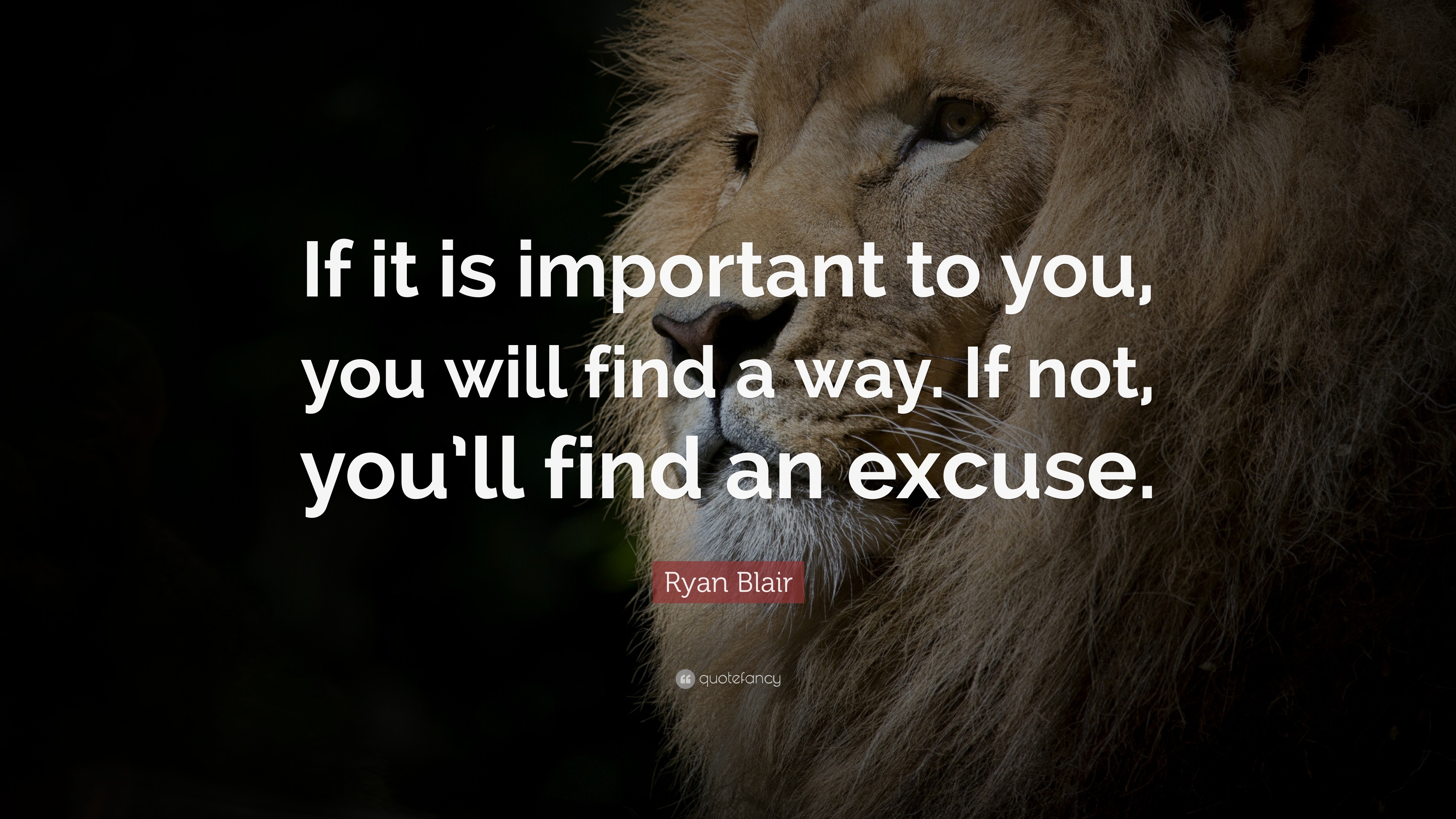 Ryan Blair Quote: “If it is important to you, you will find a way. If ...