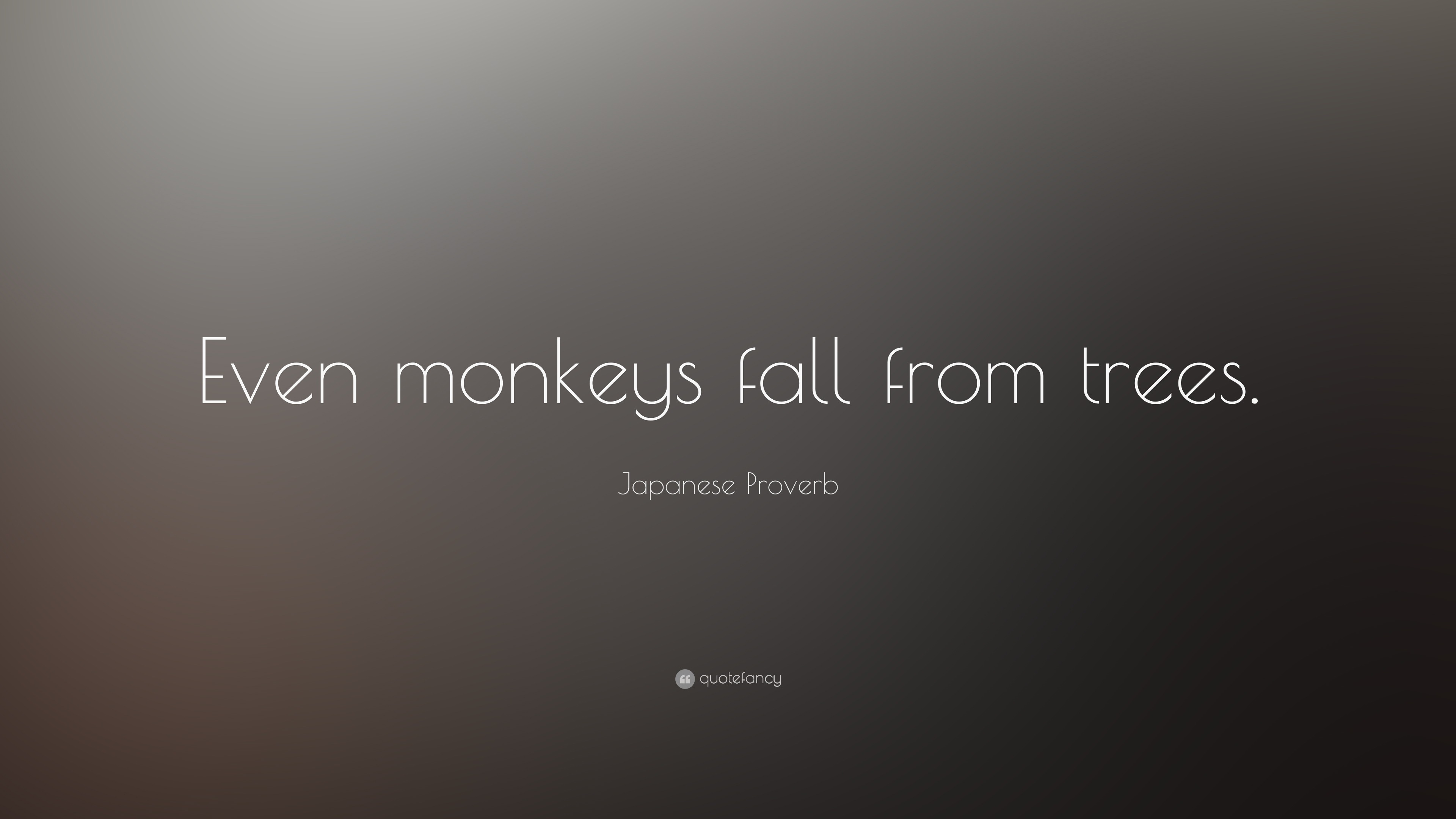 Japanese Proverb Quote: “Even monkeys fall from trees.”