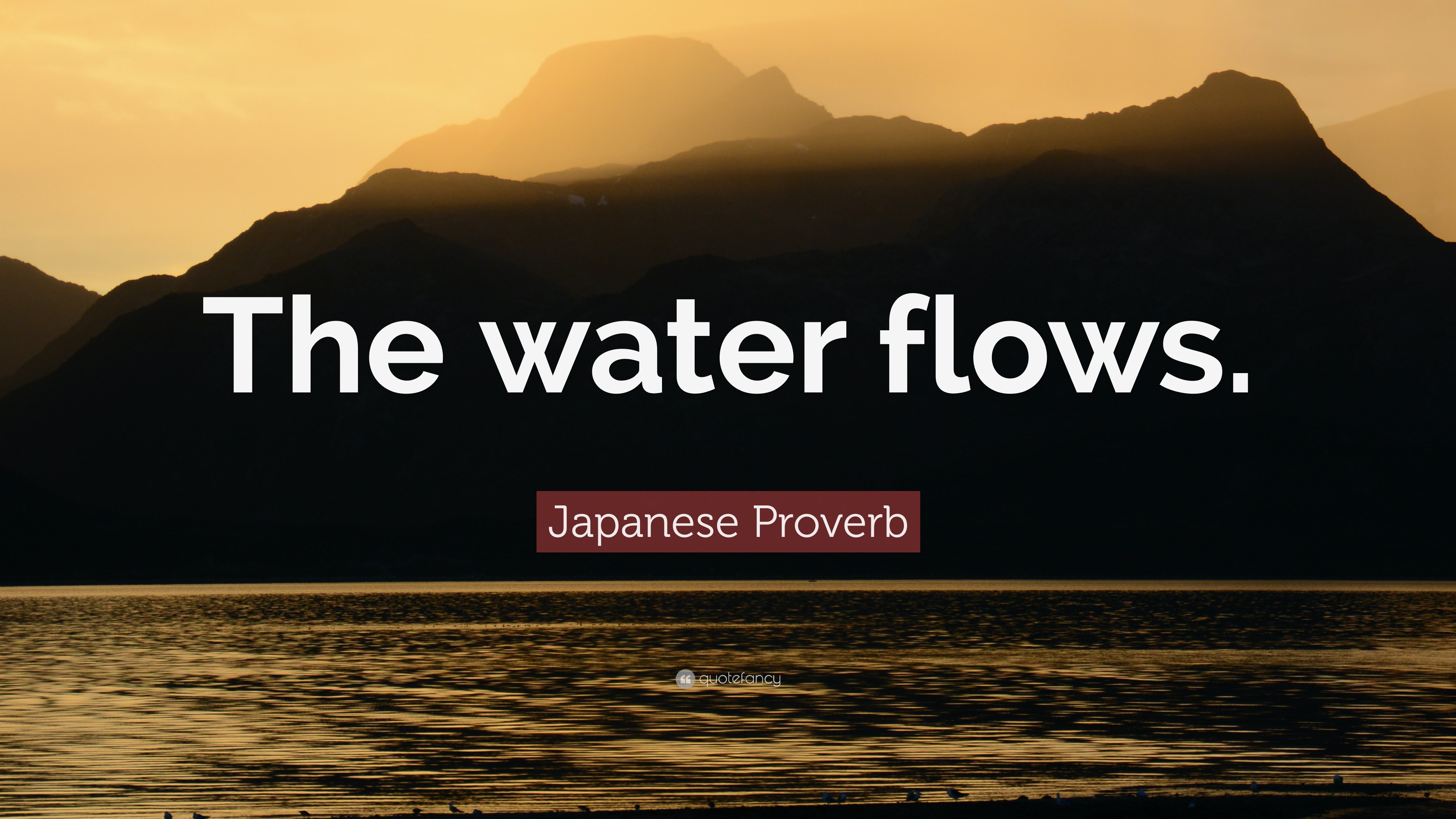 Japanese Proverb Quote: “The water flows.”