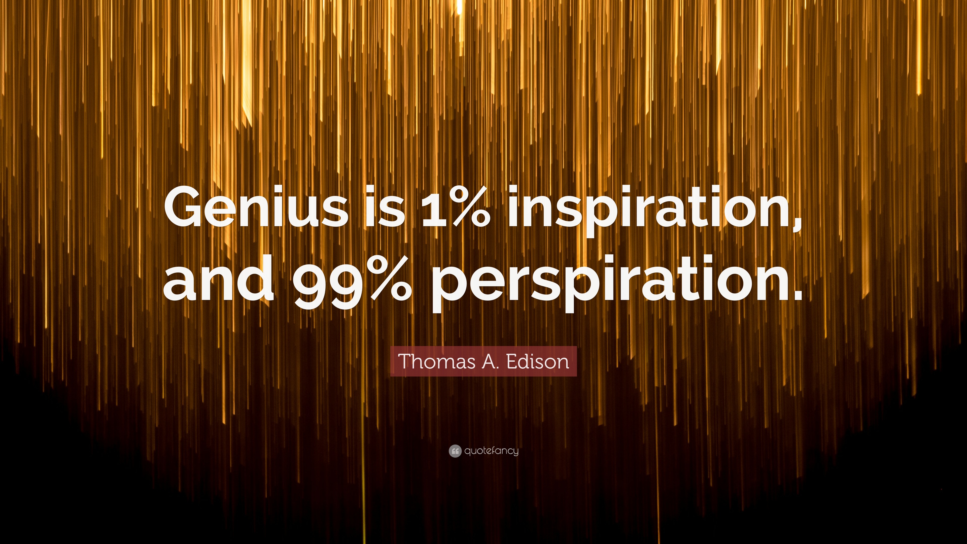 Thomas A. Edison Quote: “Genius is 1% inspiration, and 99% perspiration.”
