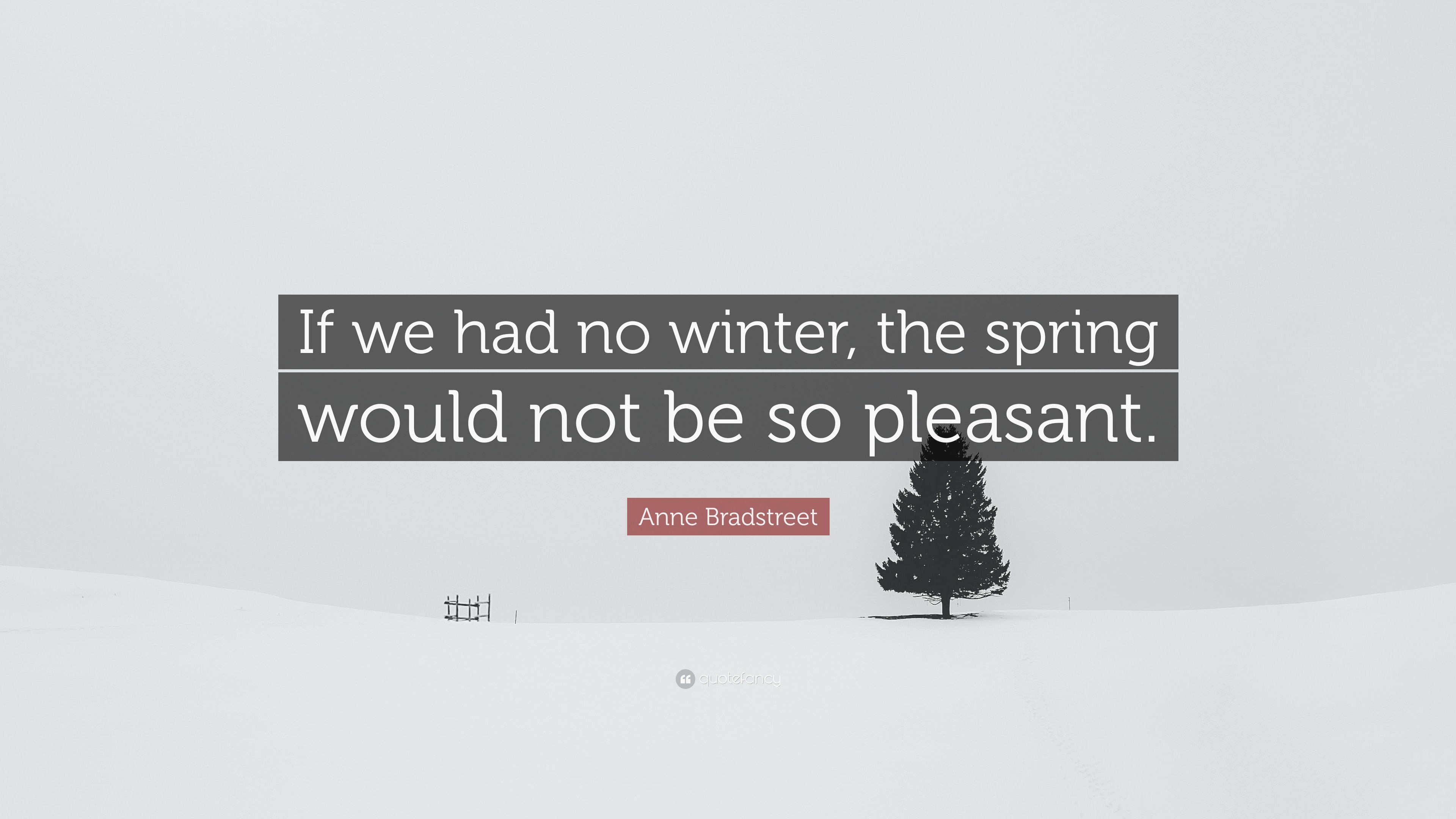 Anne Bradstreet Quote: “If we had no winter, the spring would not be so ...